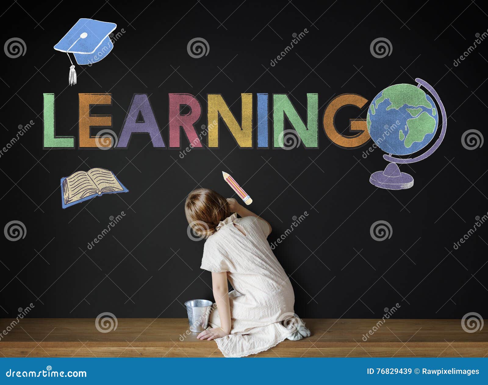 Academic Learning Concept Digital Collage Illustration With Graduate ...