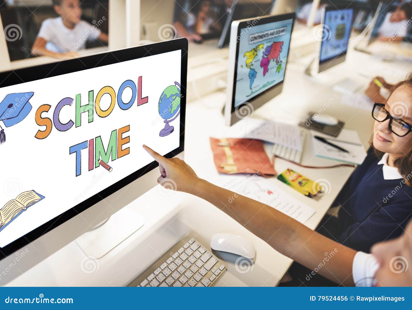 School Academic Learning Kids Graphic Concept Stock Photo - Image of ...