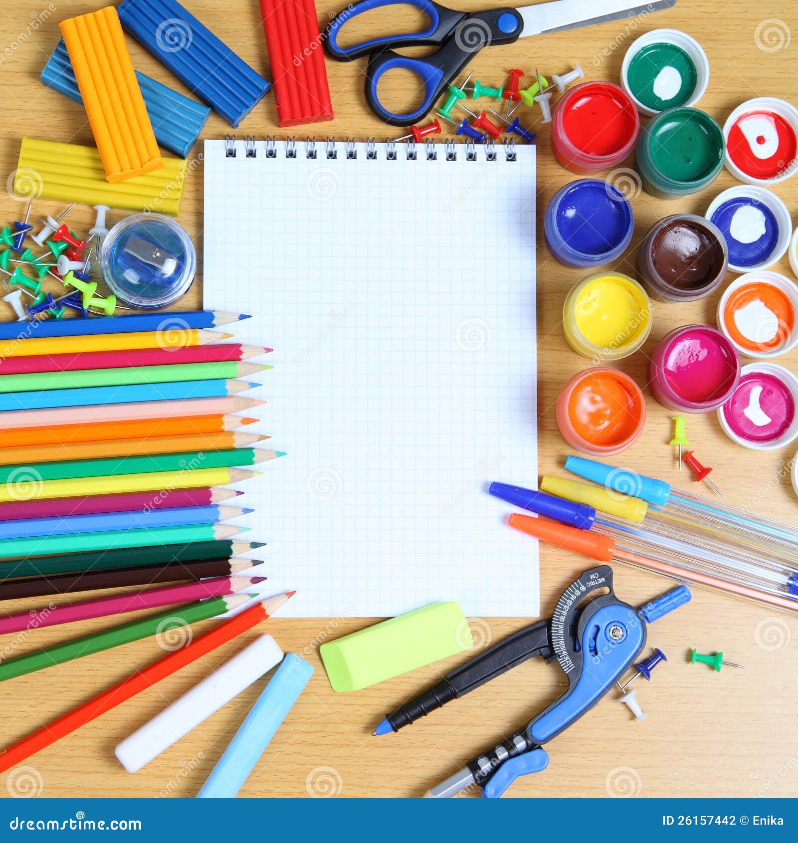 School accessories stock photo. Image of blue, notebook - 26157442