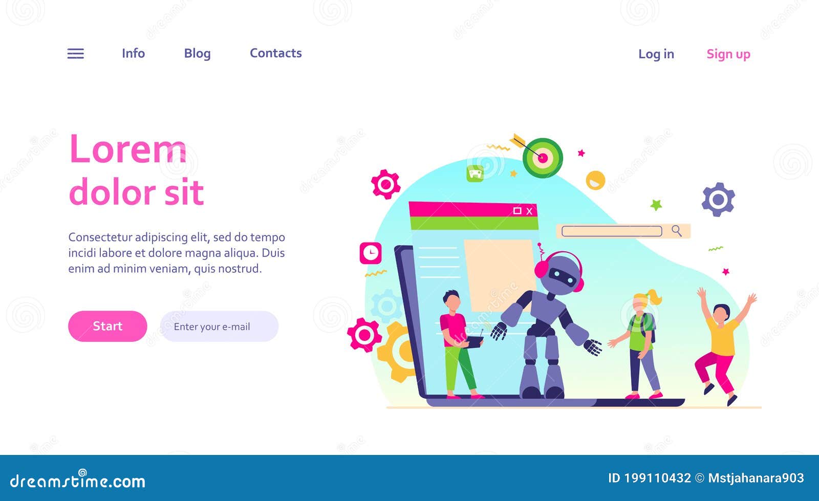 Robotics Class Illustration Cartoon Vector | CartoonDealer.com #164752501