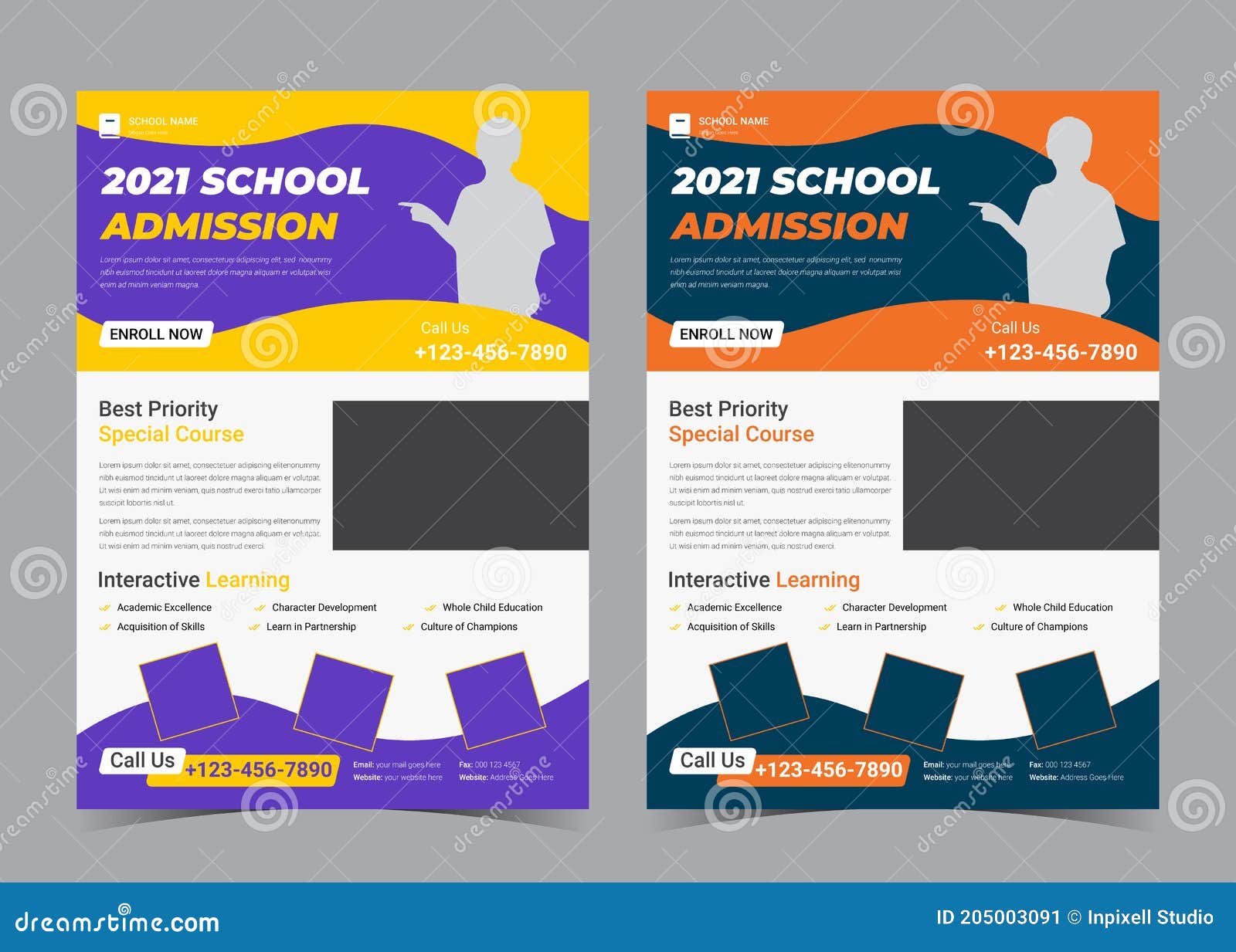 Admission Flyer Template. Kids Back To School Education Flyer, Brochure ...