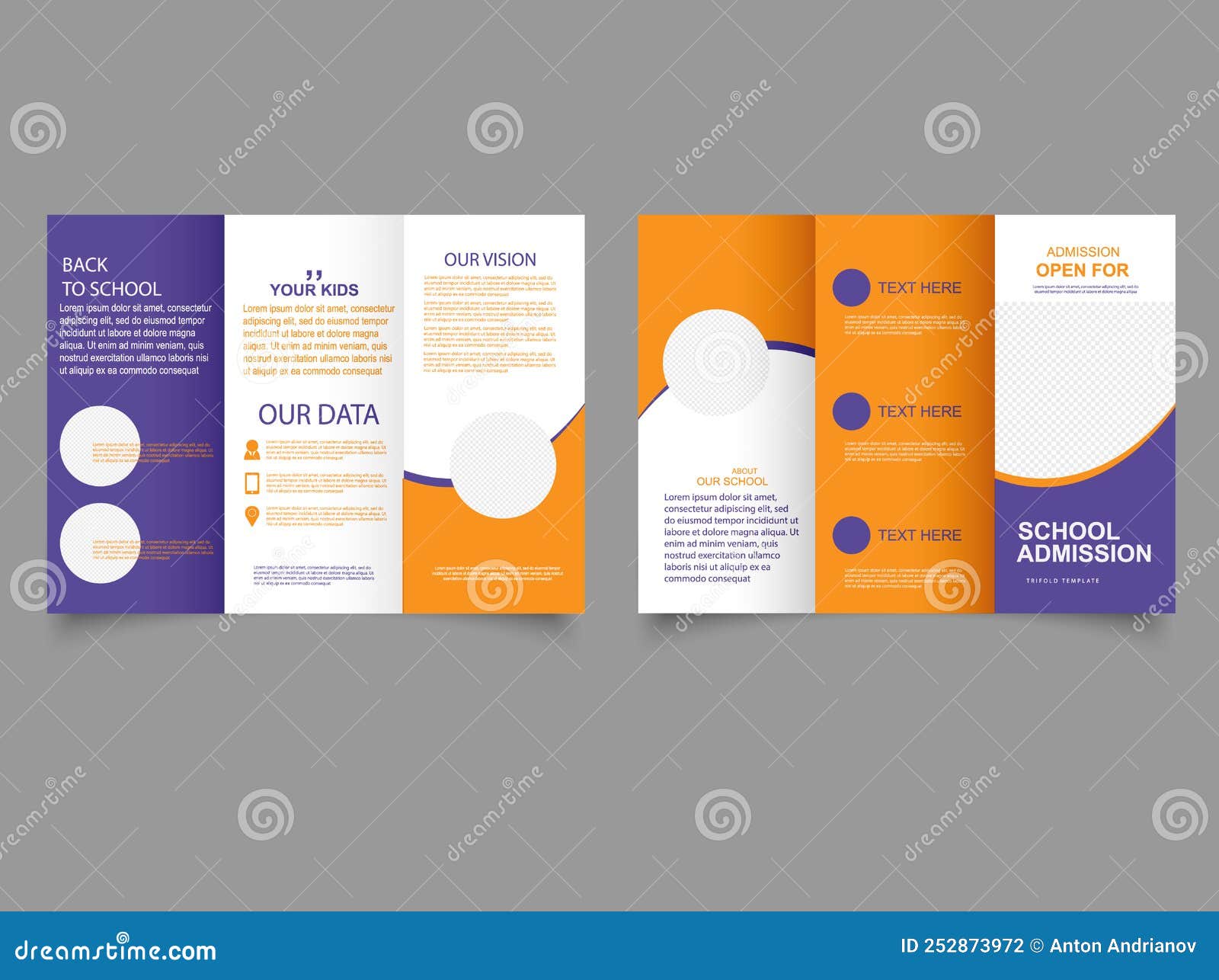 School Admission Tri Fold Brochure Template . 2 Page 3 Folded School ...