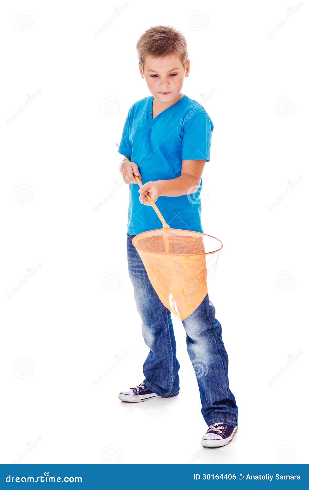 Boy with butterfly net stock photo. Image of caucasian - 30164406