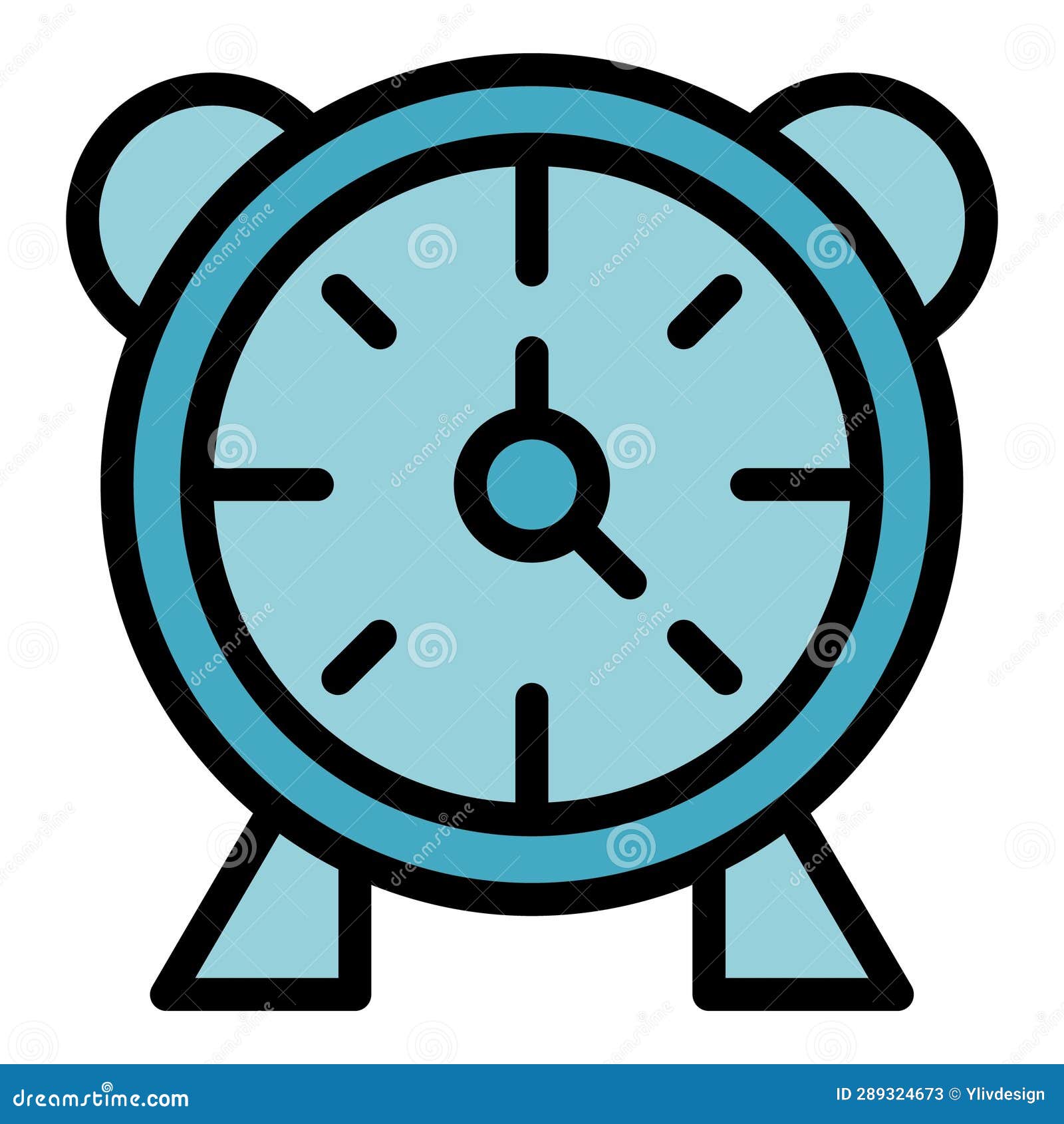 School Alarm Clock Icon Vector Flat Stock Vector - Illustration of ...