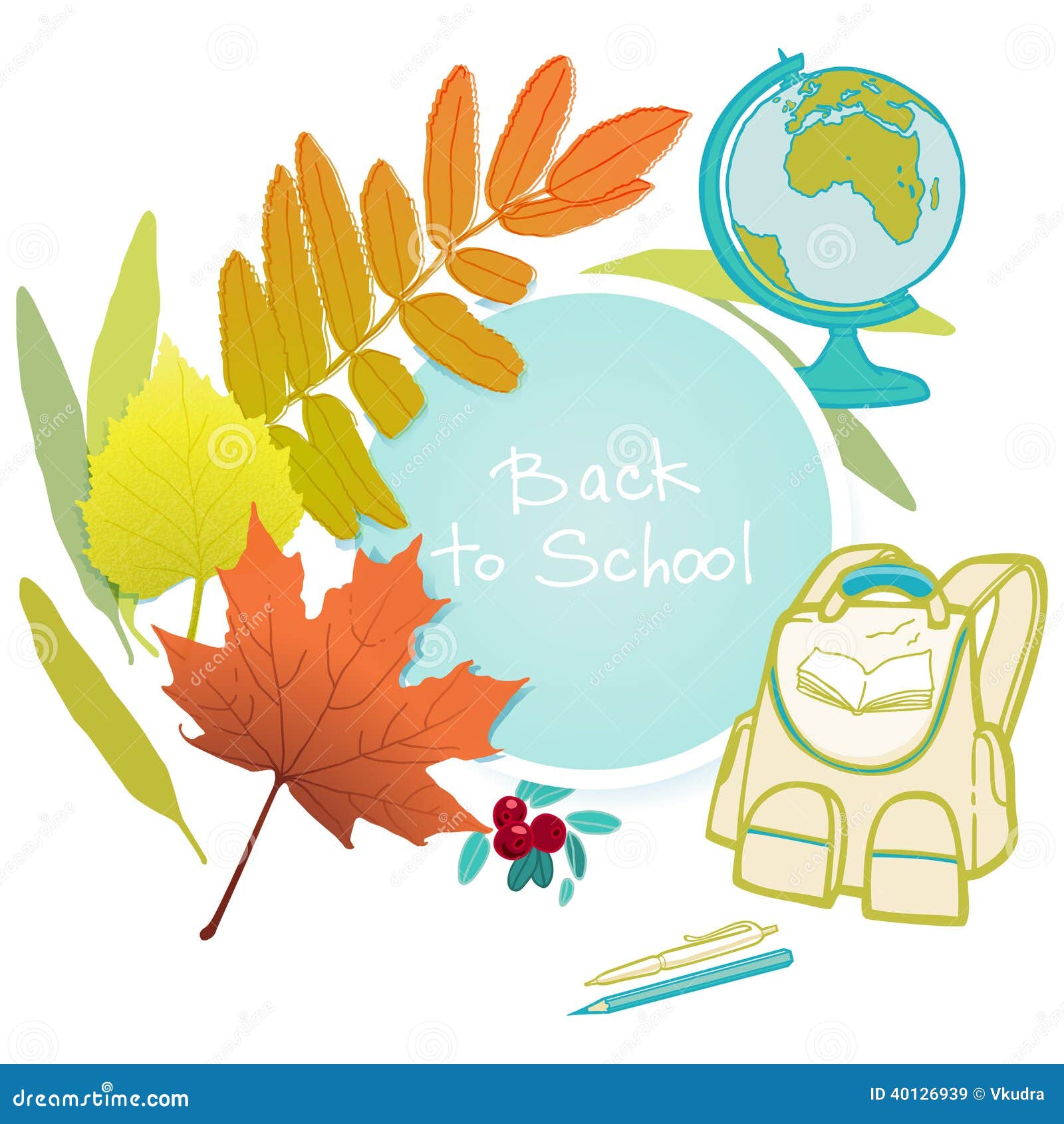 School autumn background stock vector. Illustration of backpack - 40126939