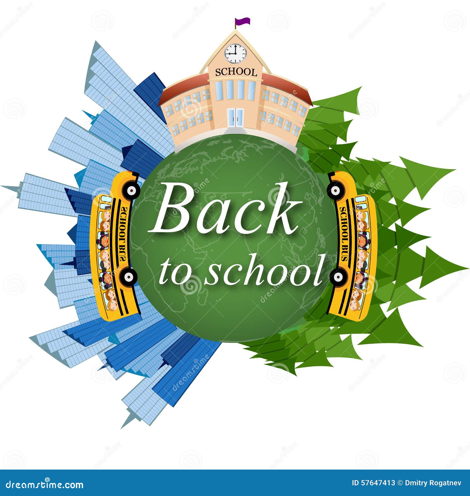 School. Back To School on the Map. Stock Vector - Illustration of ...