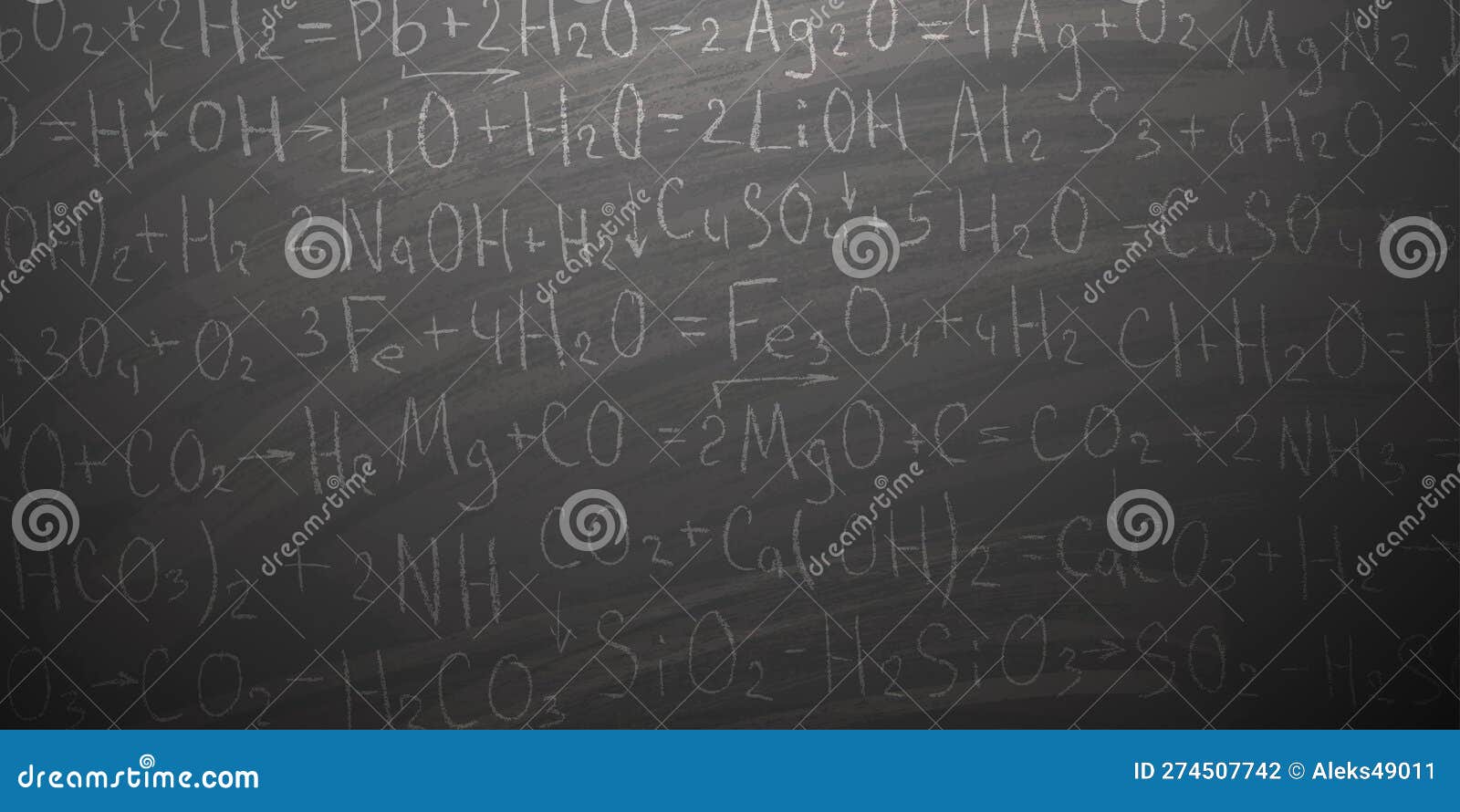 School Background in Chemistry .Handwritten Formulas Background.Letters ...