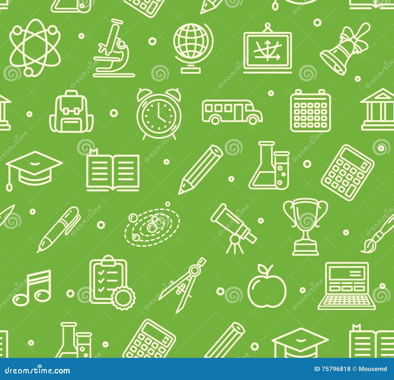 School Background Pattern. Vector Stock Vector - Illustration of paper ...