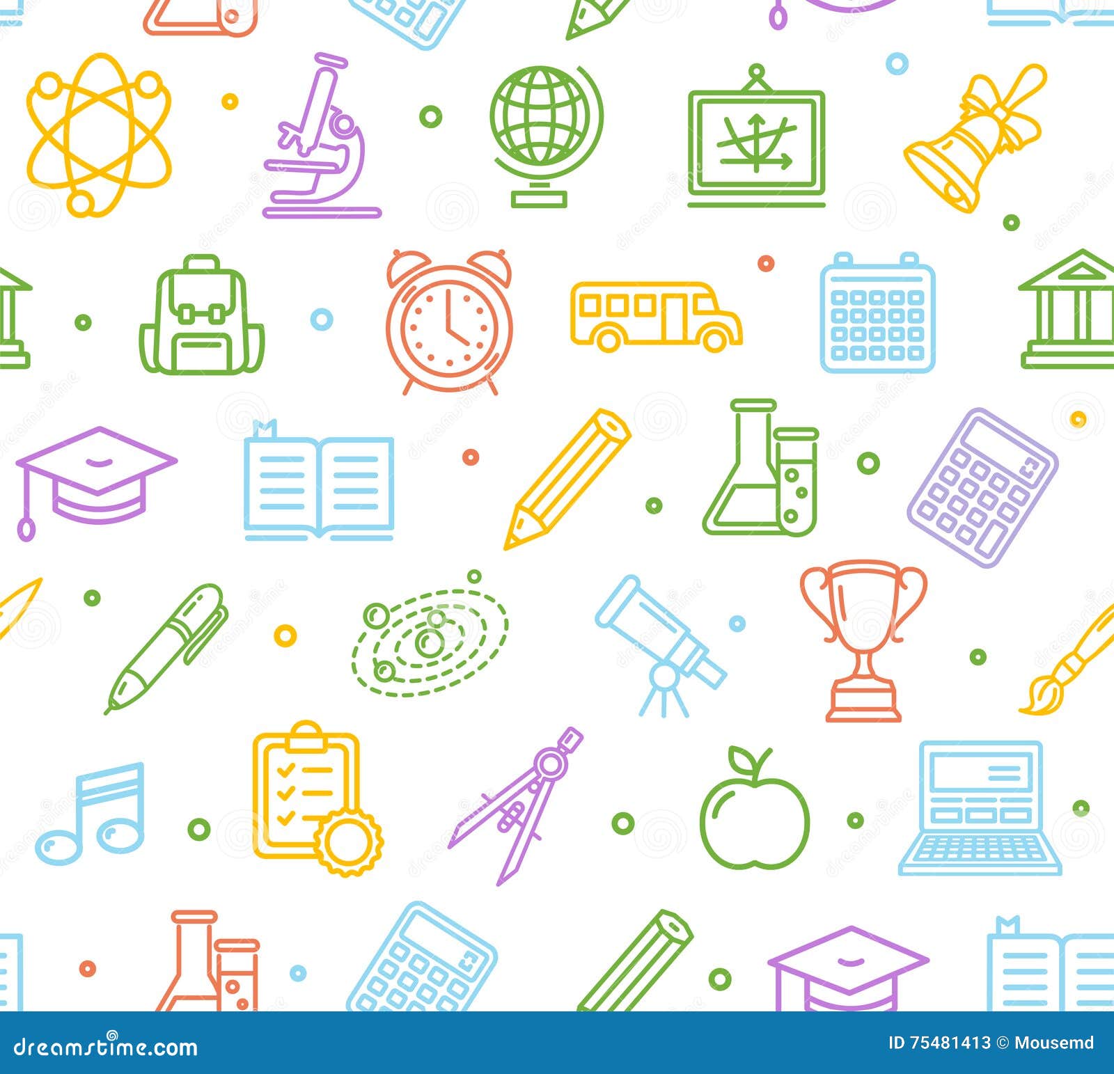 School Background Pattern. Vector Stock Vector - Illustration of ...