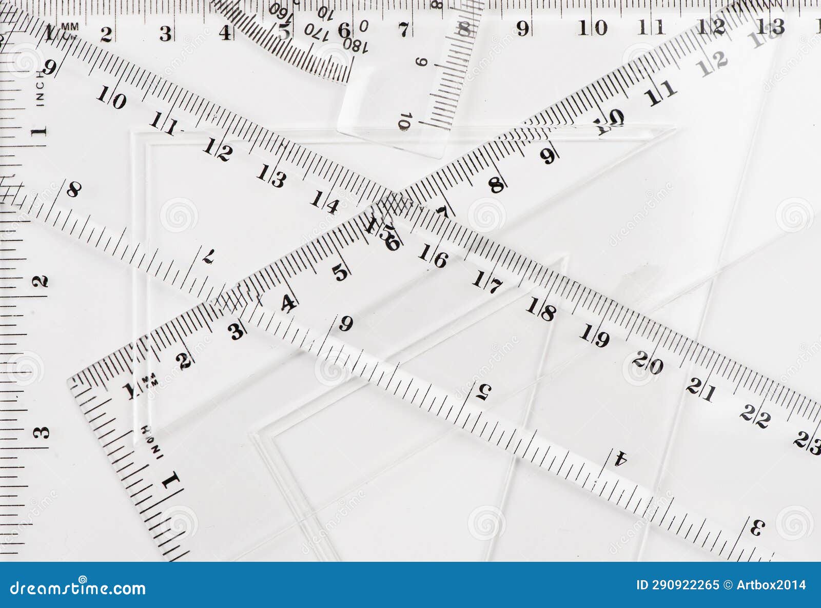School Background with Set of Transparent Rulers on White Background ...