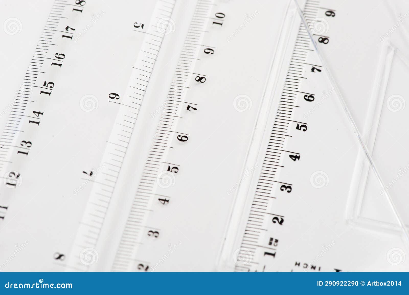 School Background with Set of Transparent Rulers on White Background ...