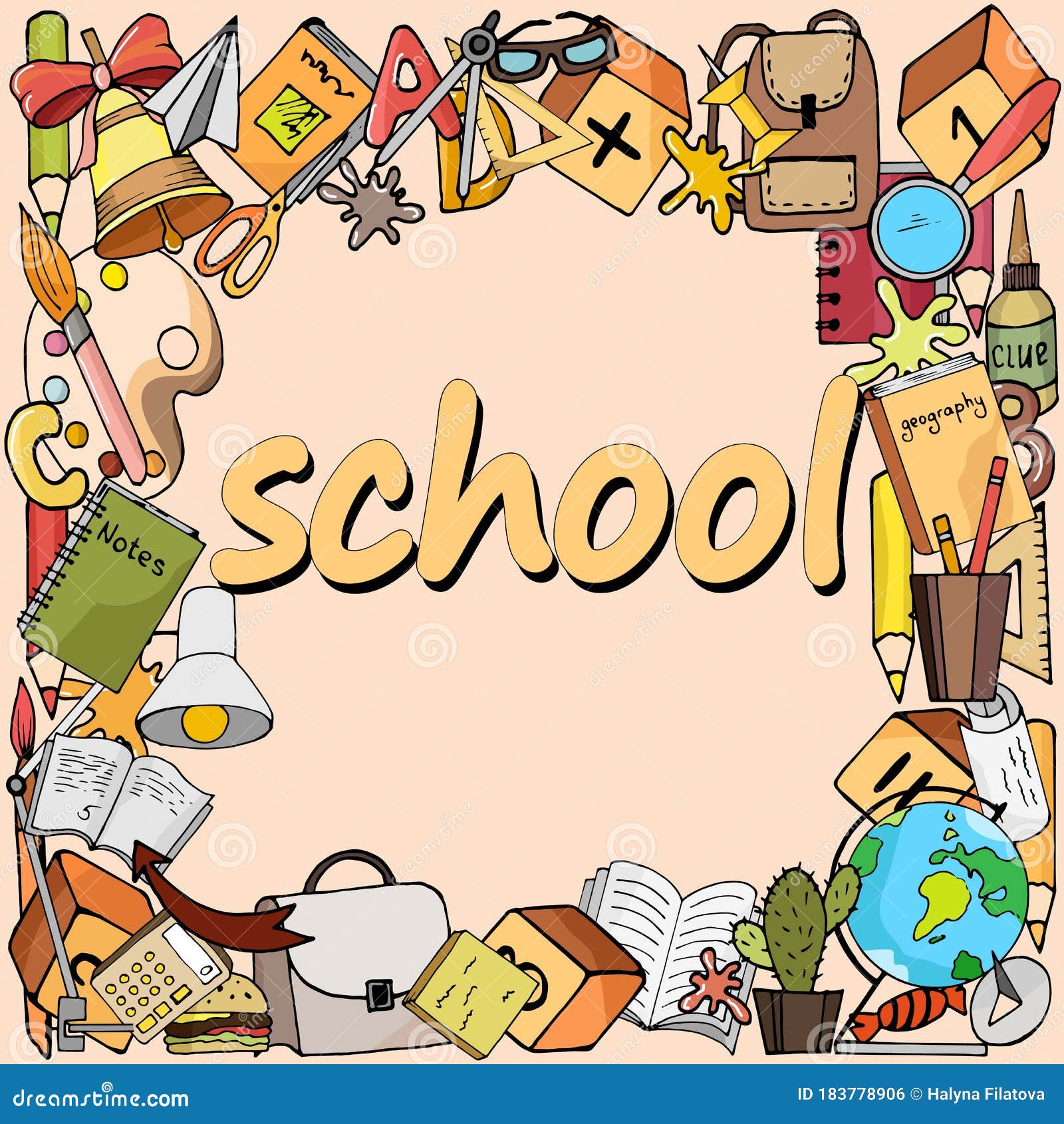 661 School, Illustration for Different Design Stock Illustration ...