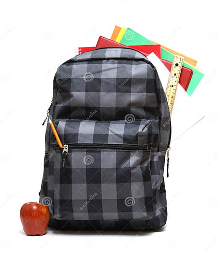 School Backpack stock photo. Image of folder, paper, book - 15539960