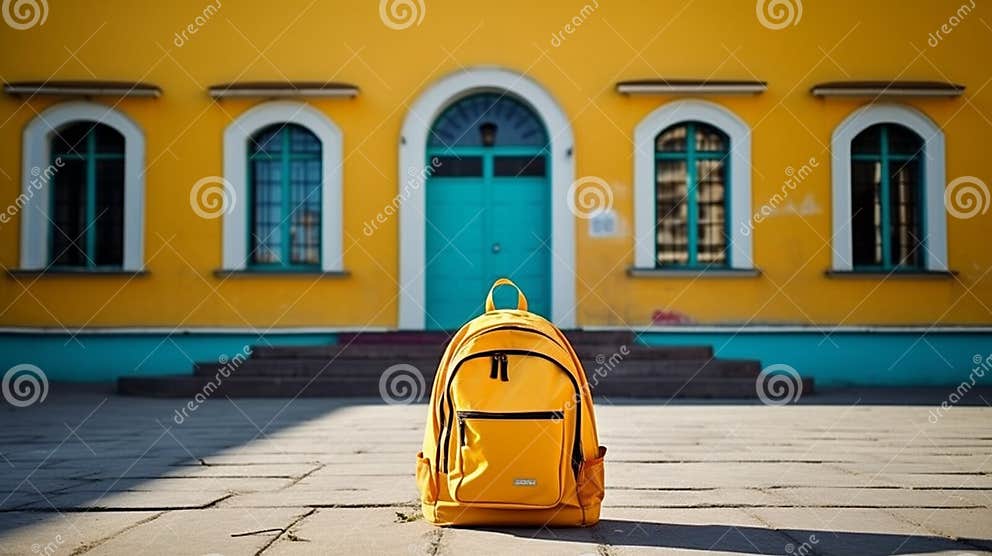 School Backpack Assembled for the Beginning of the School Year Stock ...