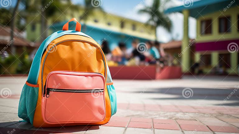 School Backpack Assembled for the Beginning of the School Year Stock ...