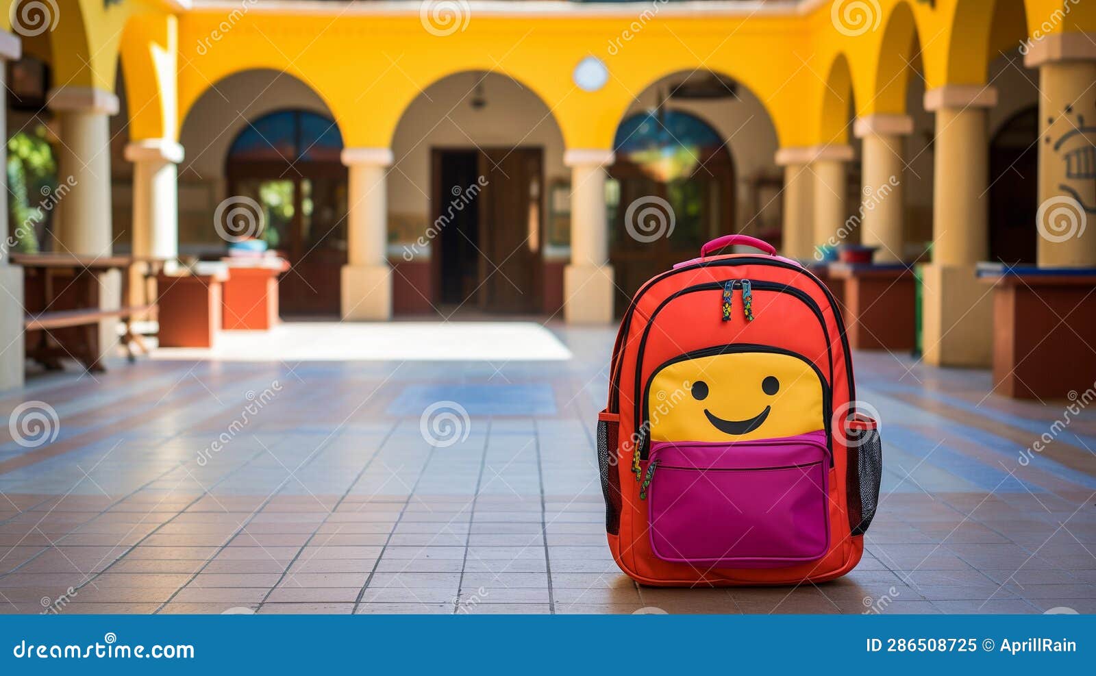 School Backpack Assembled for the Beginning of the School Year Stock ...