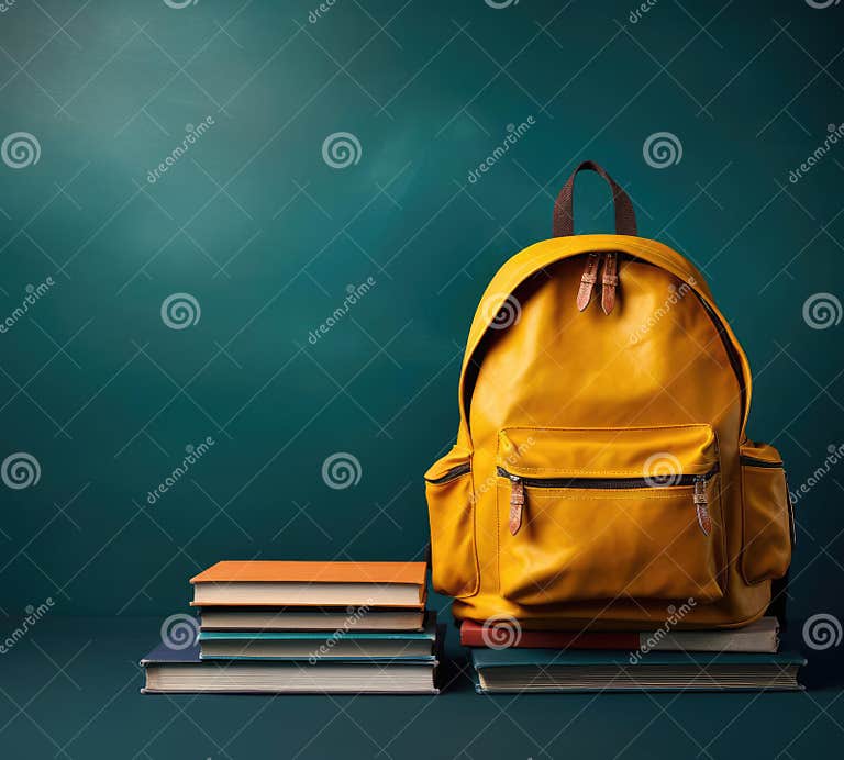 School Backpack with Books and Notebooks Stock Illustration ...