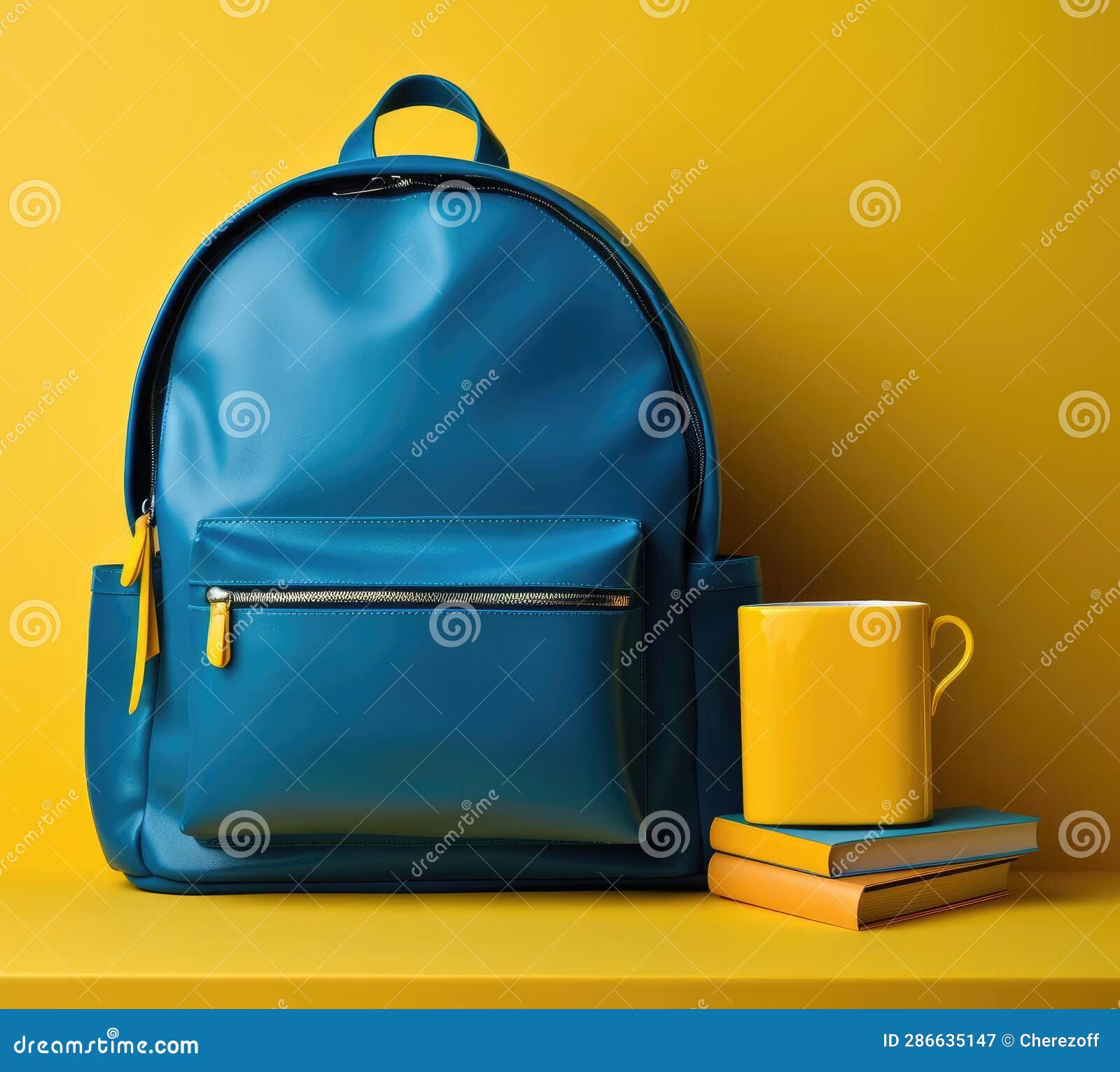 School Backpack with Books and Notebooks Stock Illustration ...