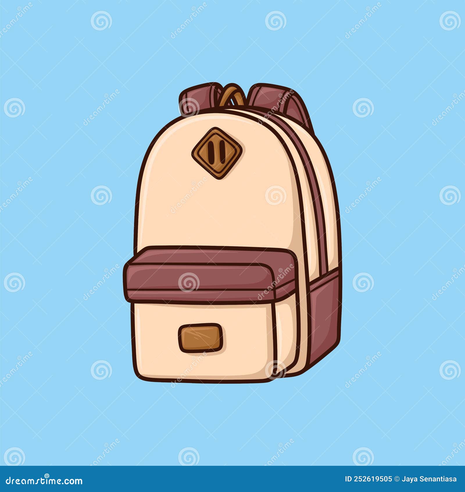 School Backpack Cartoon Vector Illustration Isolated Stock Vector ...