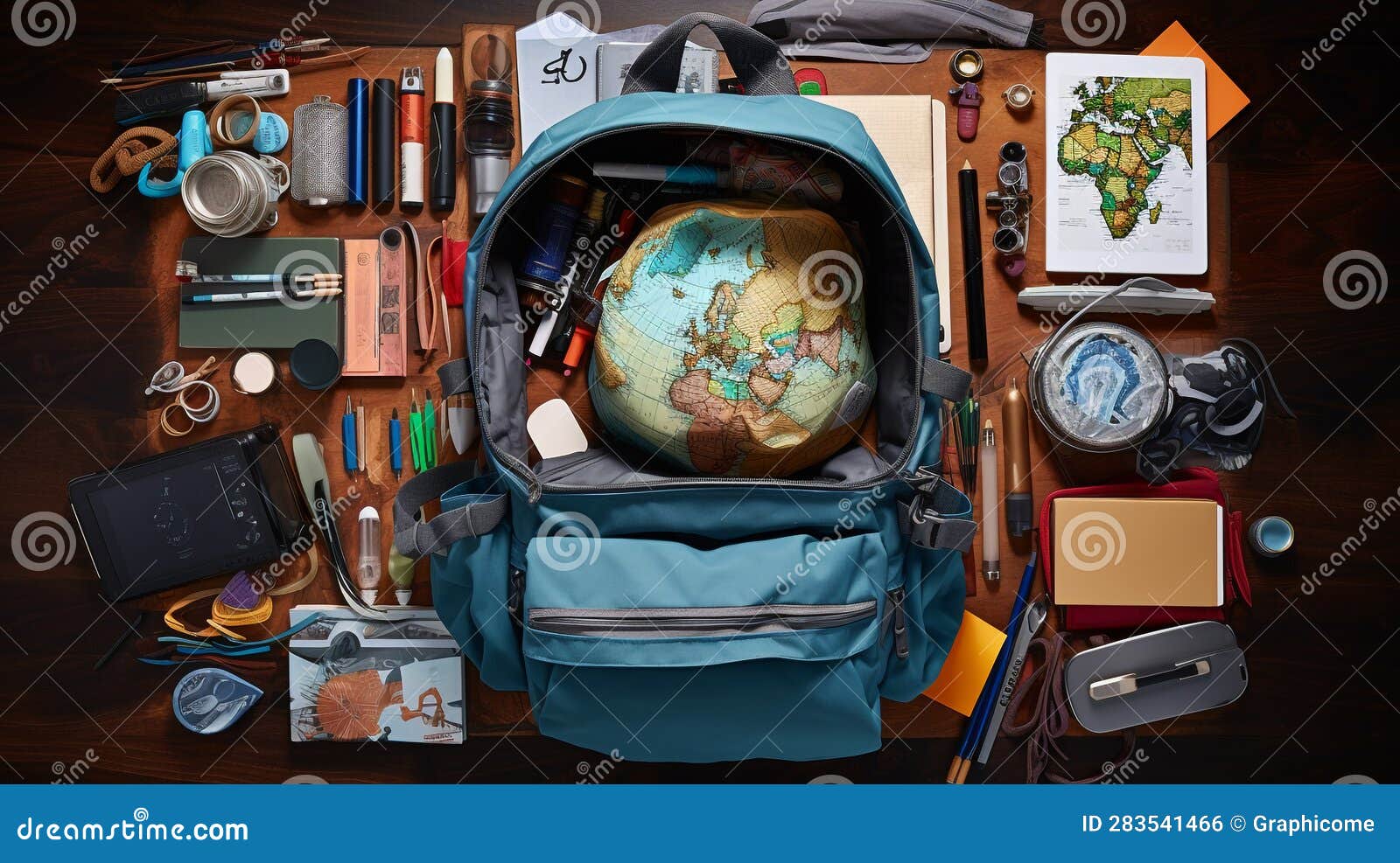 School Backpack on a Desk, for Learning Stock Illustration ...