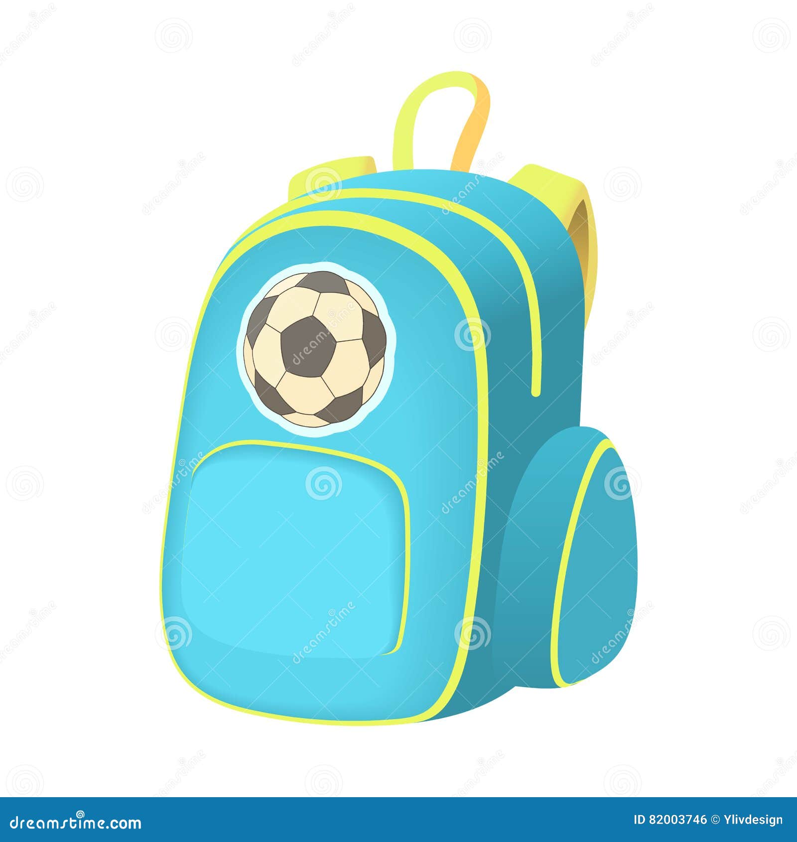 School Backpack Icon, Cartoon Style Stock Vector - Illustration of ...