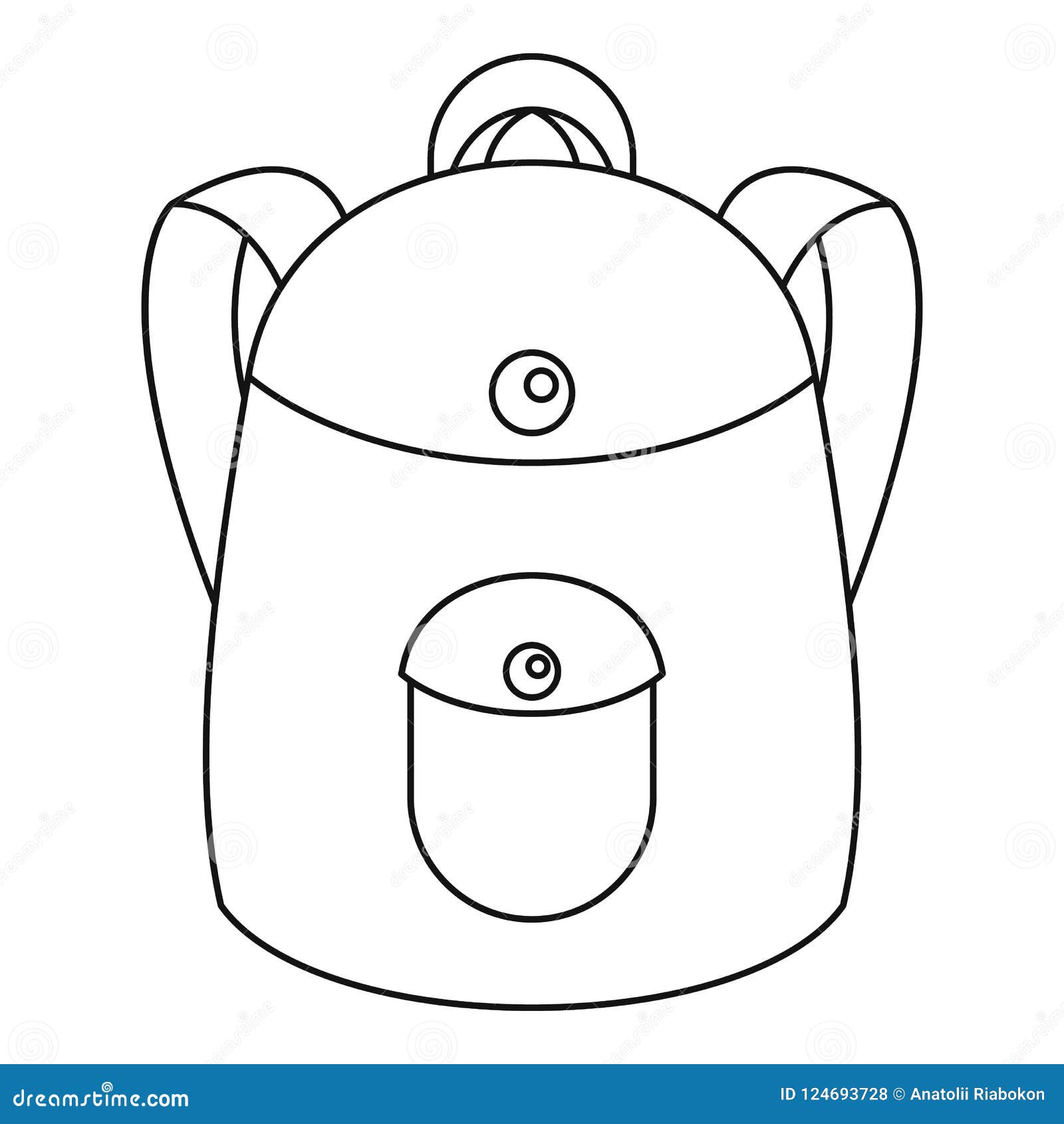 School Backpack Icon, Outline Style Stock Illustration - Illustration ...