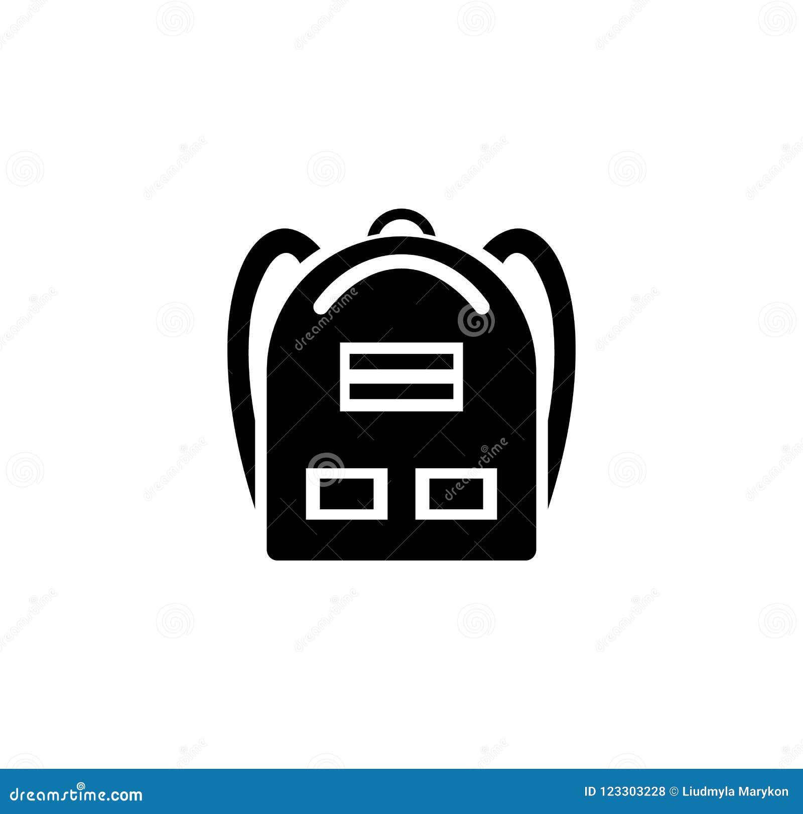 School Backpack Icon. Simple Flat Vector Illustration Sign. Black ...