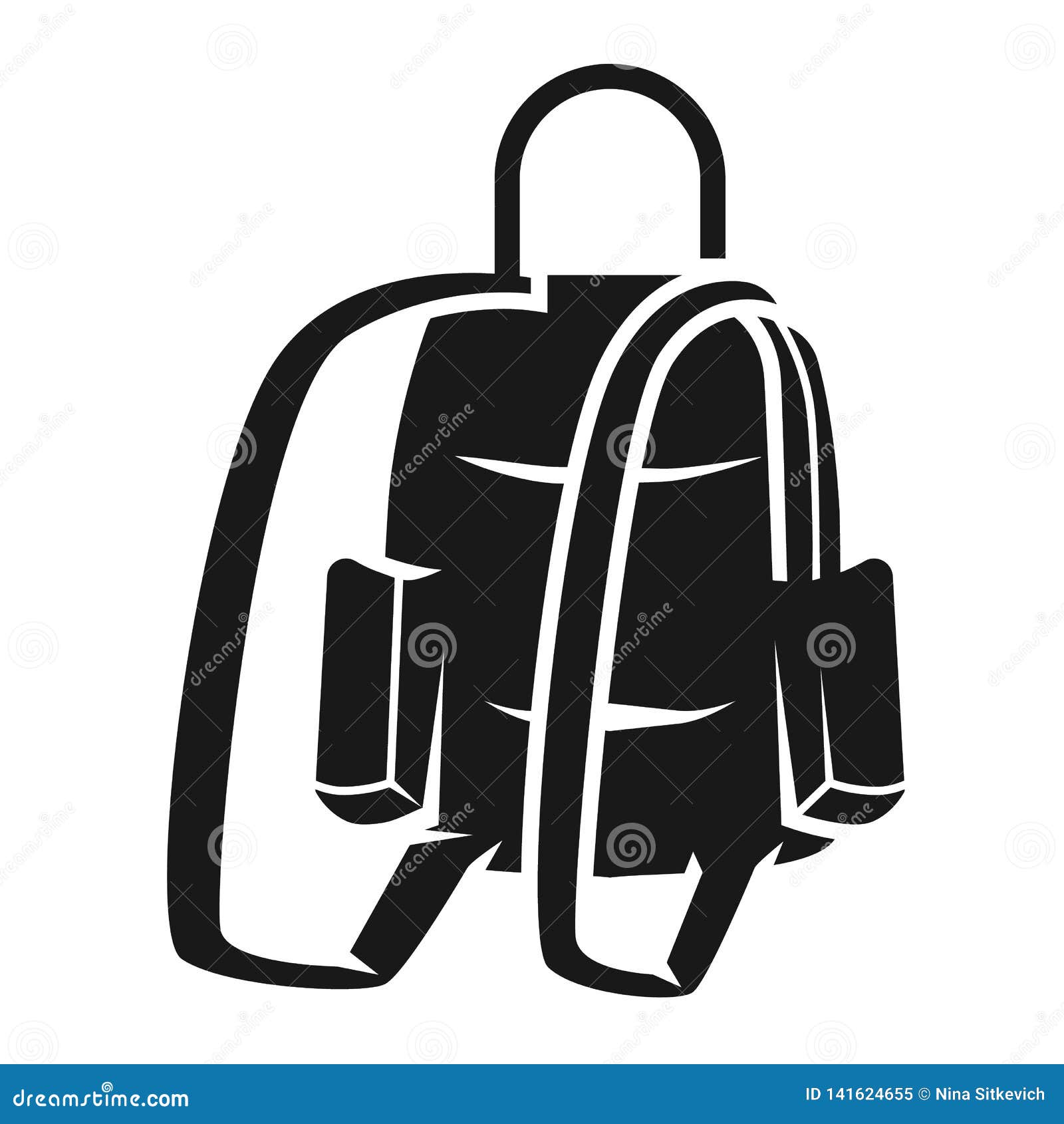 School Backpack Icon, Simple Style Stock Vector - Illustration of ...