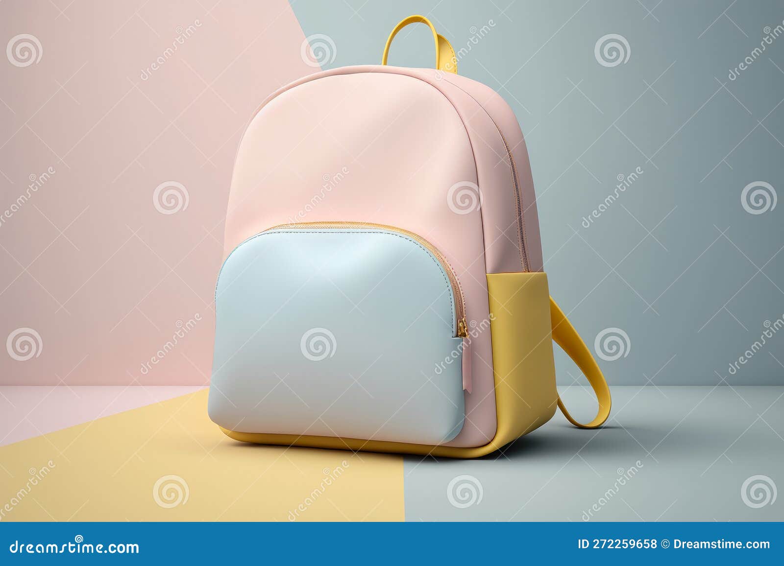 School Backpack on Pastel Colors Background Made with Generative AI ...
