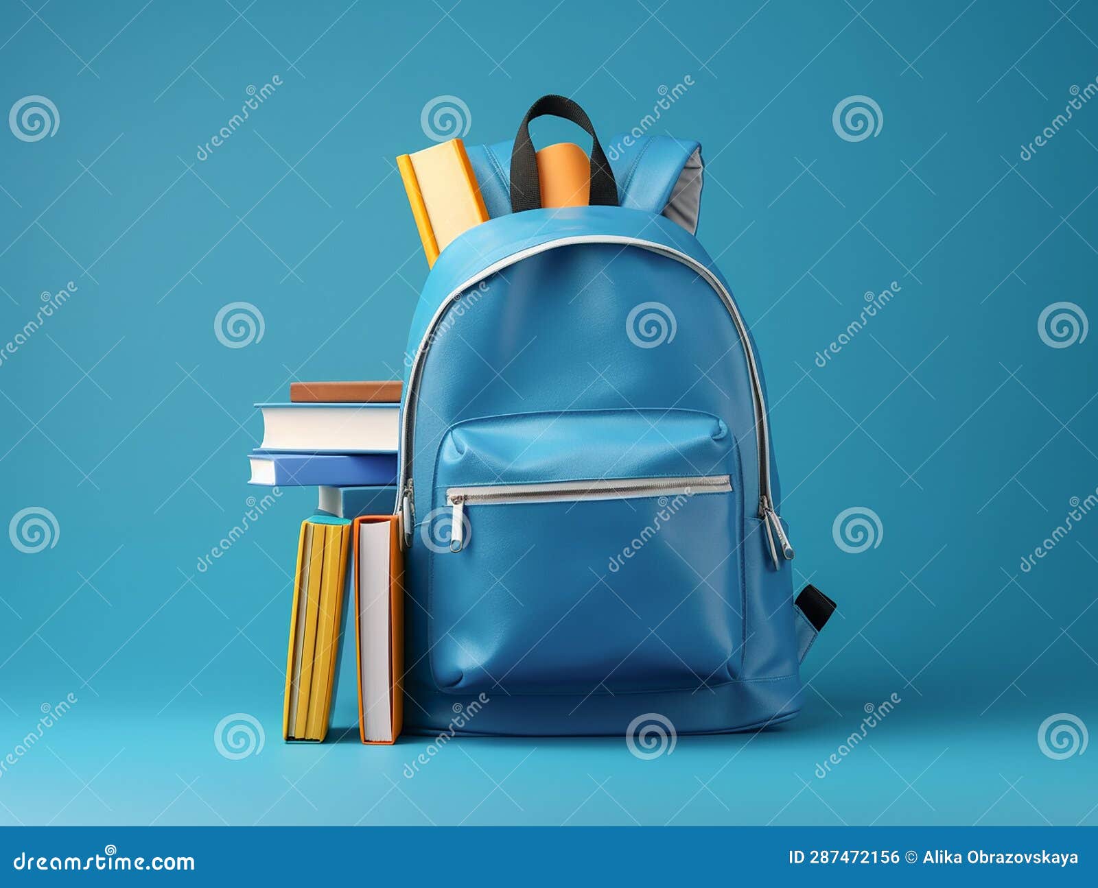 School Backpack and Textbooks on a Background Stock Illustration ...