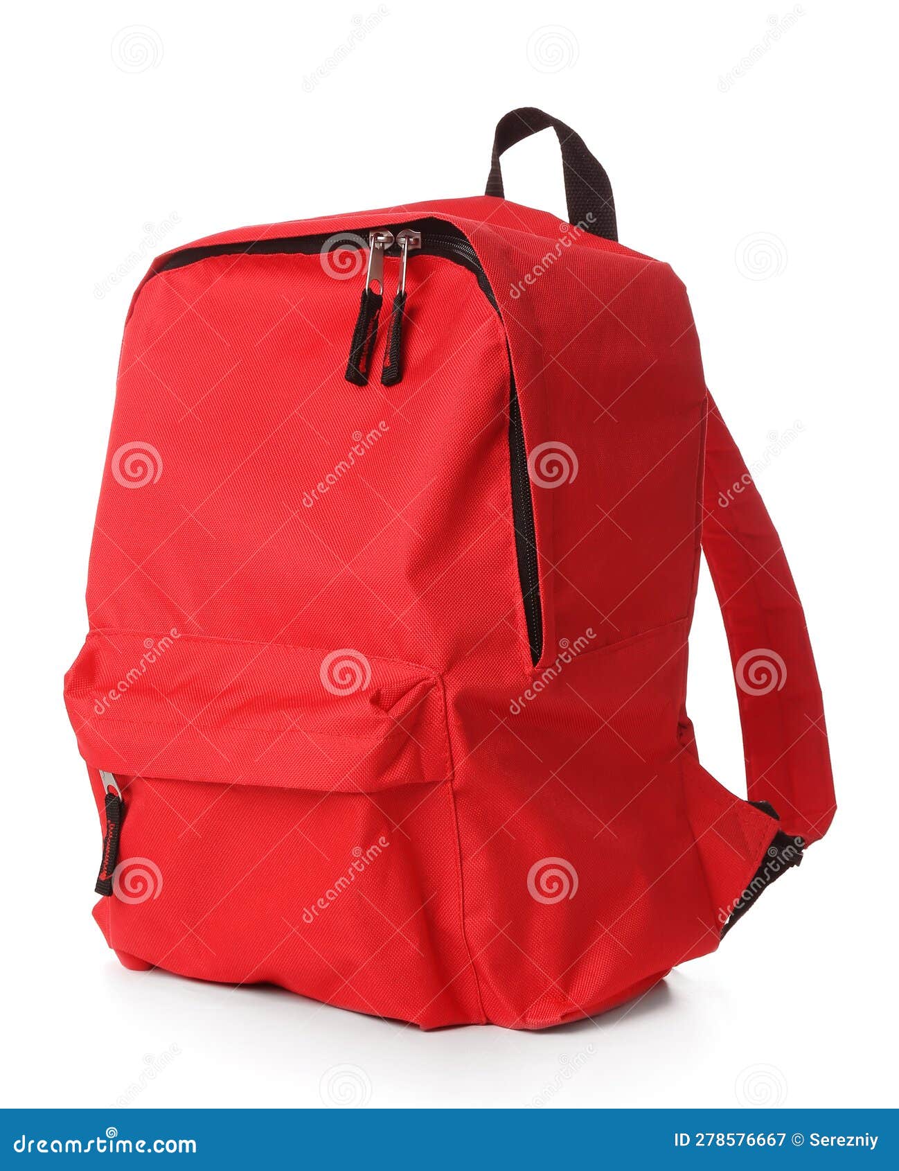 School Backpack on White Background Stock Image - Image of background ...