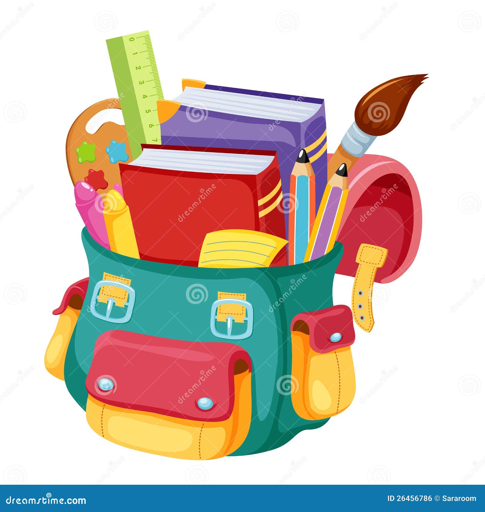 School bag stock vector. Illustration of isolated, education - 26456786