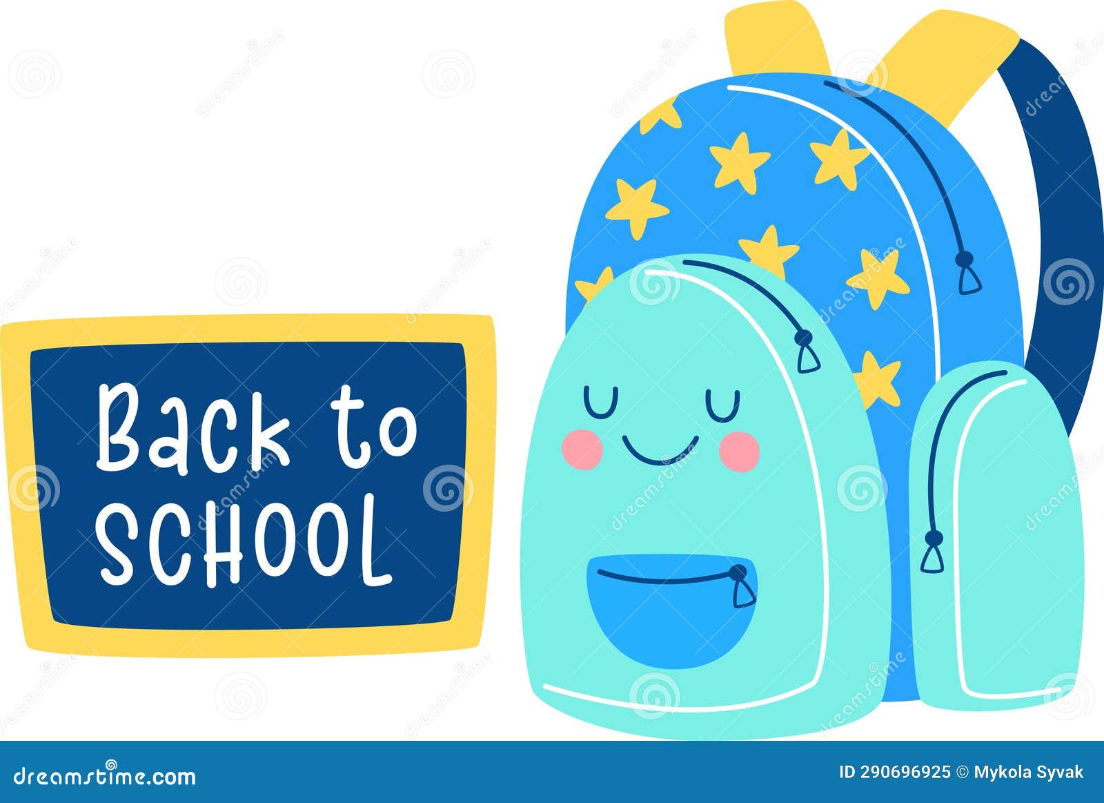 School Bag Character Back To School Stock Vector - Illustration of ...