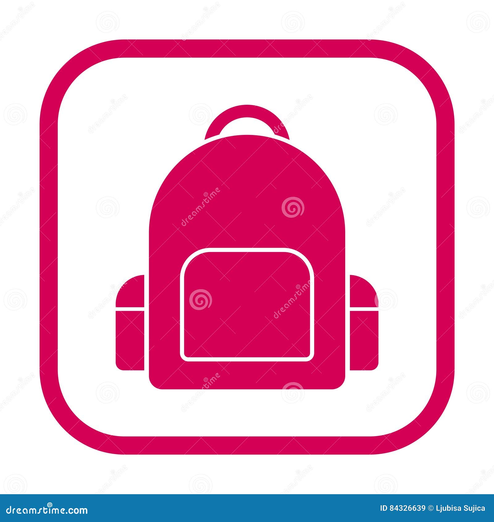 School bag icon stock illustration. Illustration of contour - 84326639