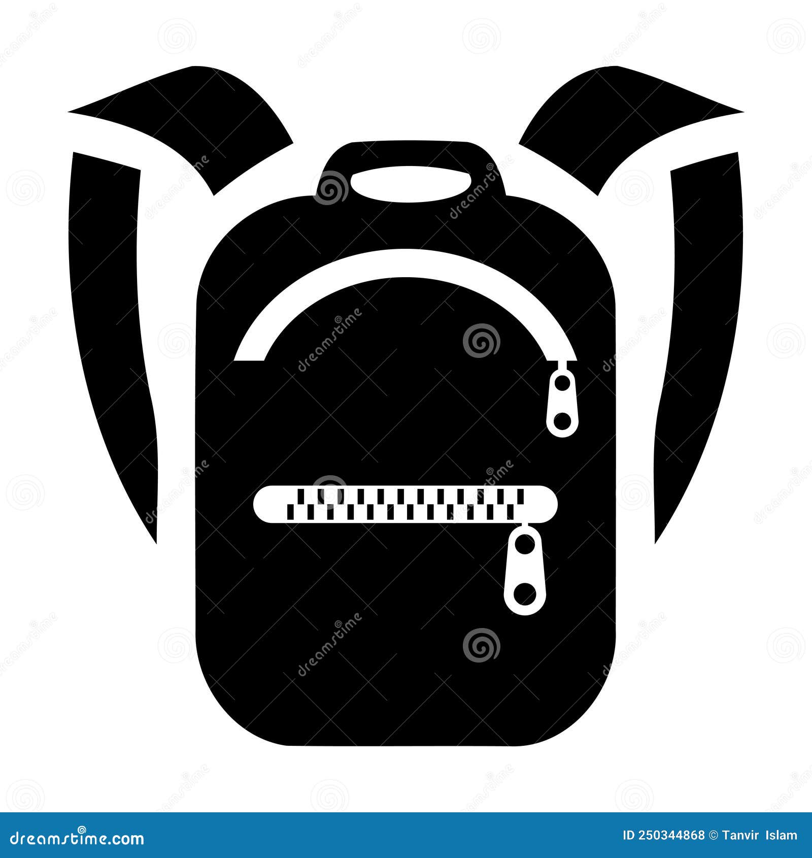 School Bag Icon stock vector. Illustration of sign, design - 250344868