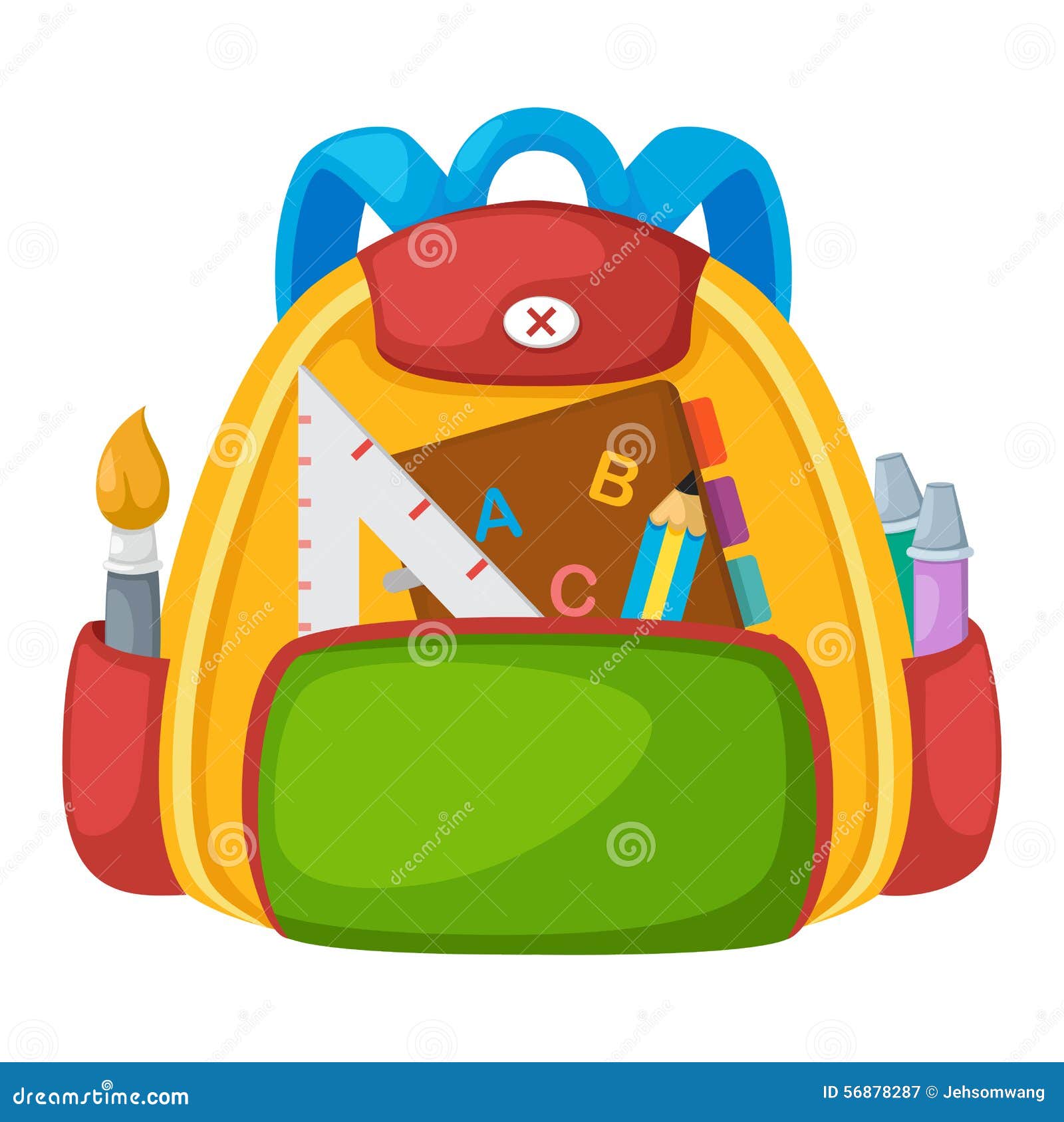 School bag stock vector. Illustration of paint, rucksack - 56878287