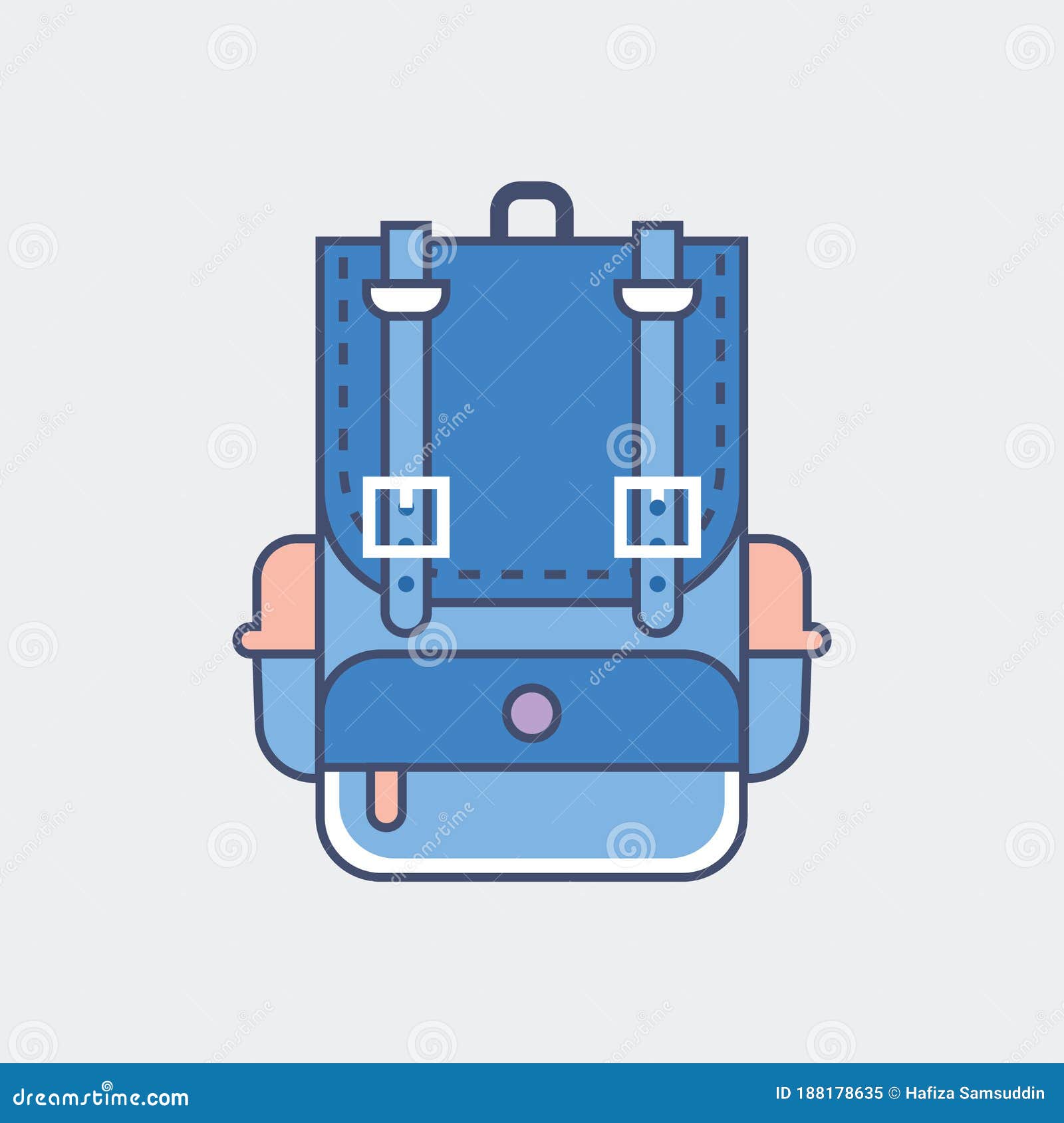 A school bag illustration. stock vector. Illustration of school - 188178635