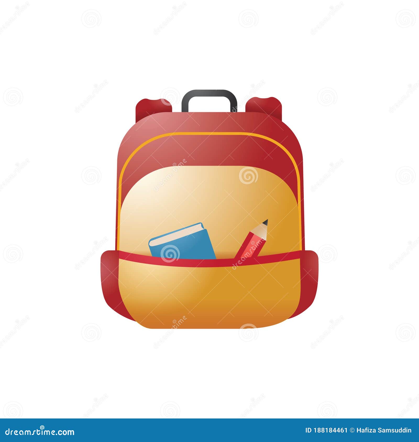 A school bag illustration. stock vector. Illustration of sacks - 188184461