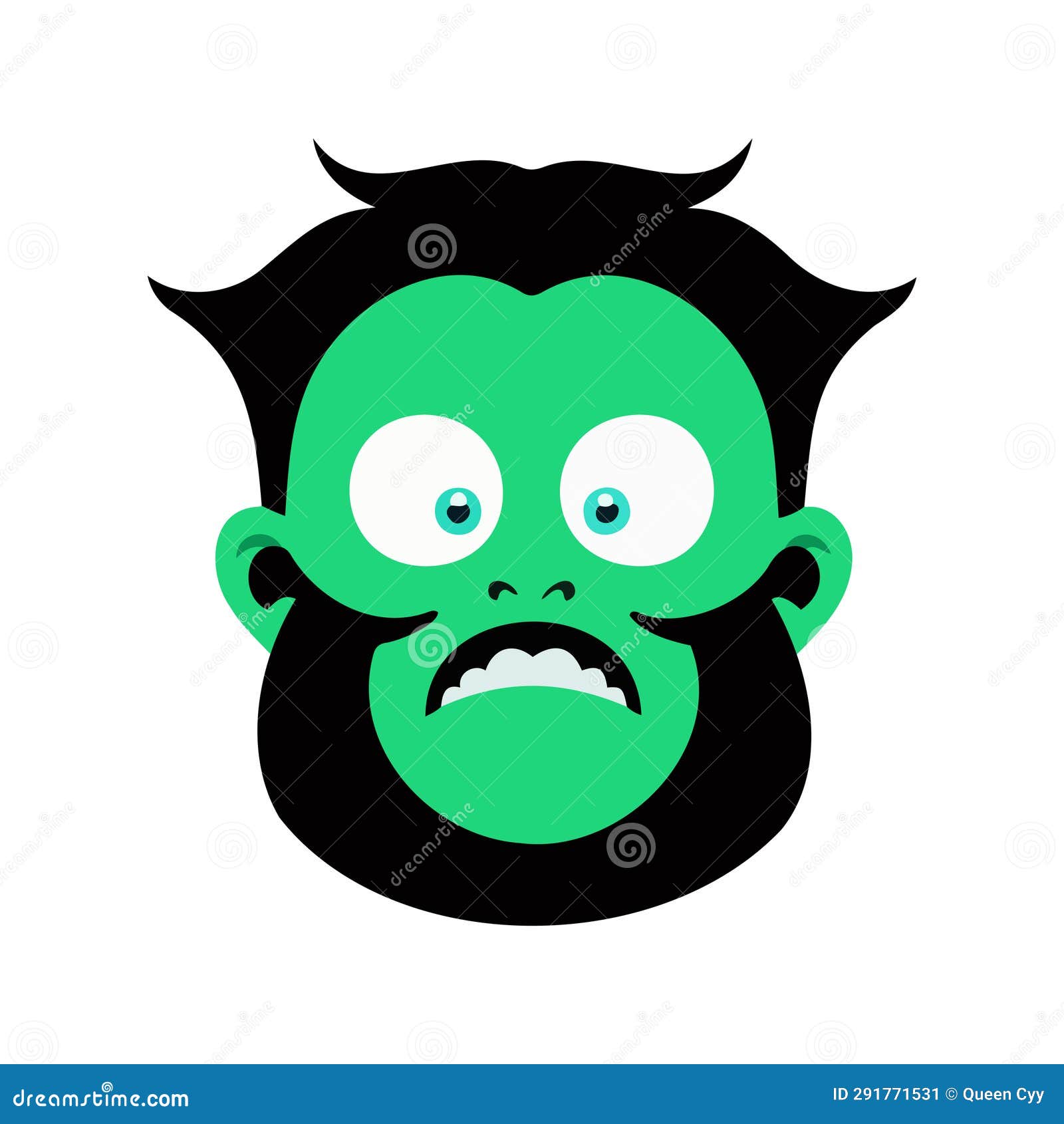 Green-Bearded Cartoon, Halloween Character Stock Vector - Illustration ...