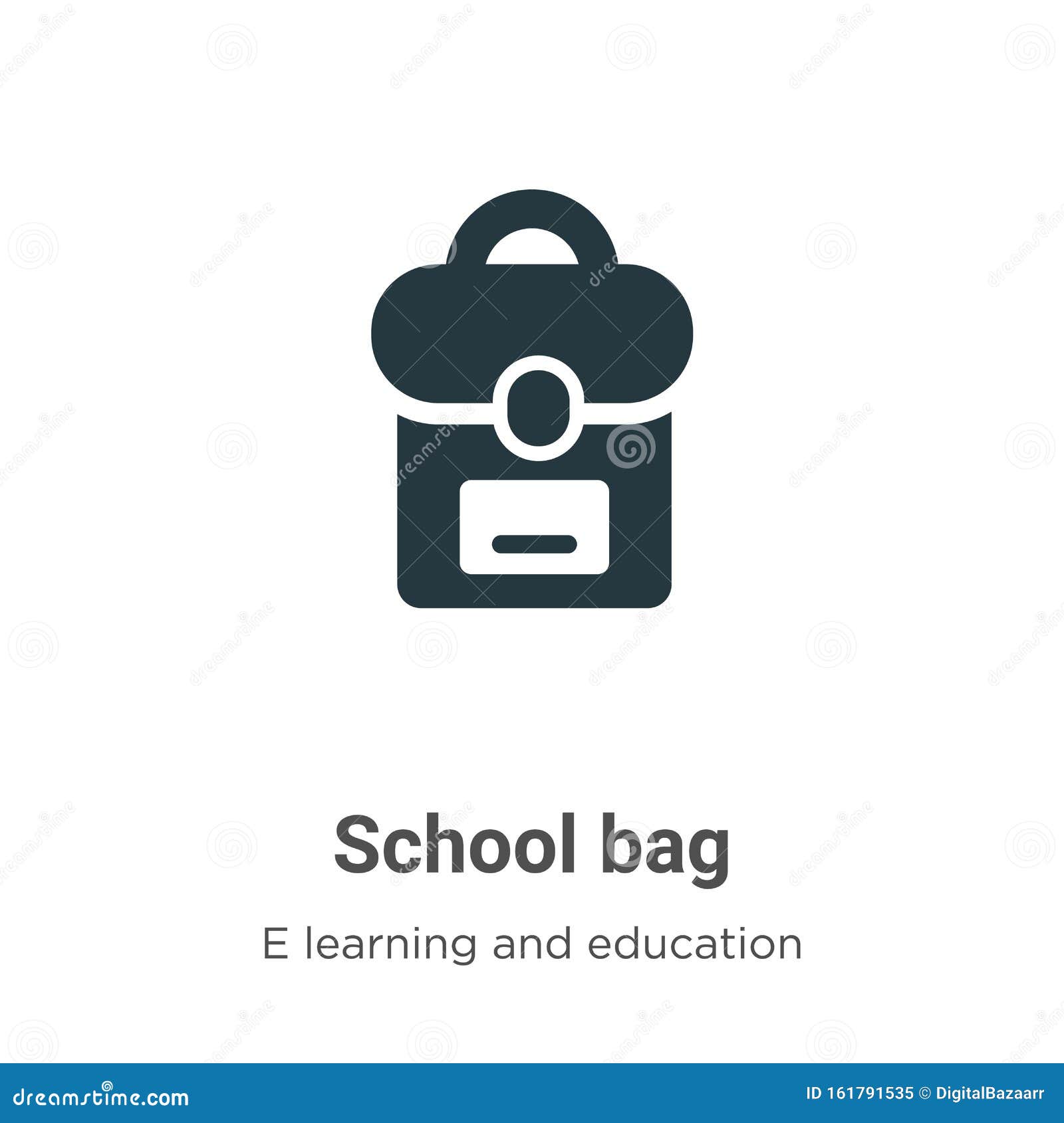 School Bag Vector Icon on White Background. Flat Vector School Bag Icon ...