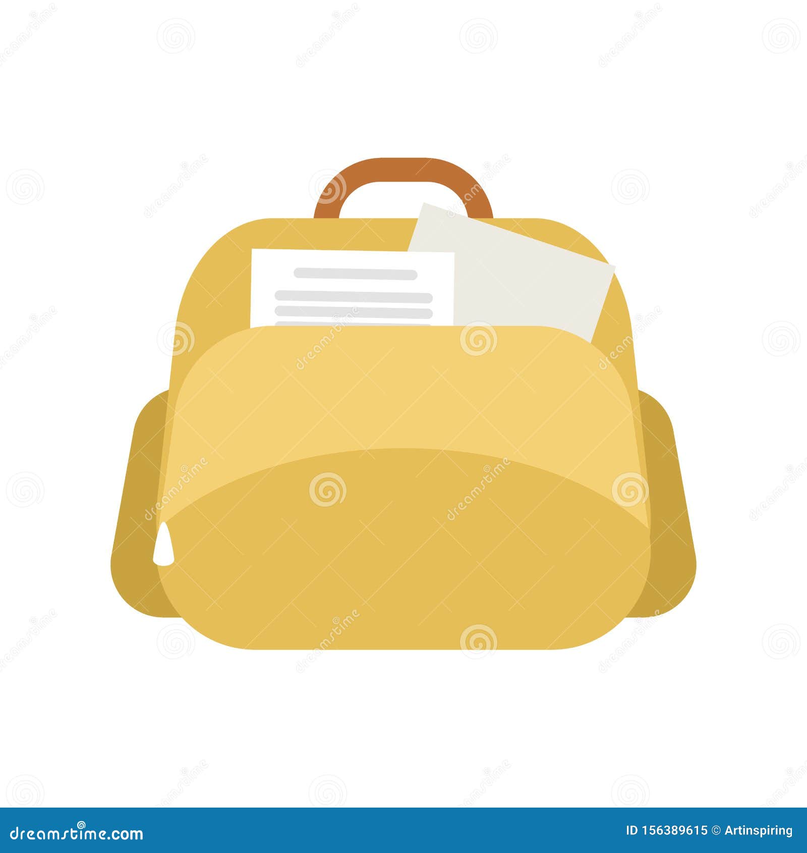 School Bag. Yellow Backpack or Rucksack Stock Vector - Illustration of ...