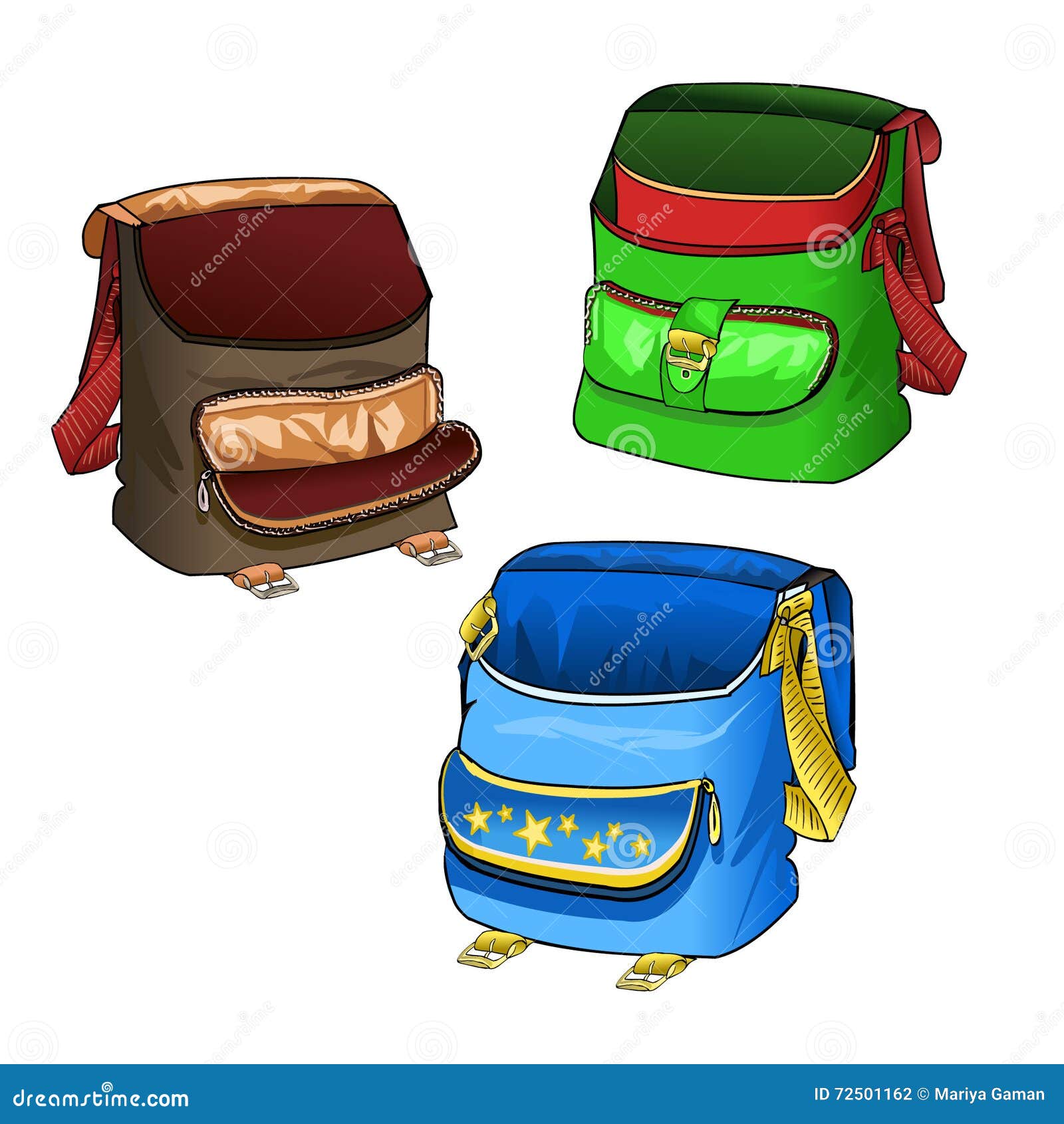 School Bags. Open Roomy Bag for School Subjects and Textbooks Stock ...