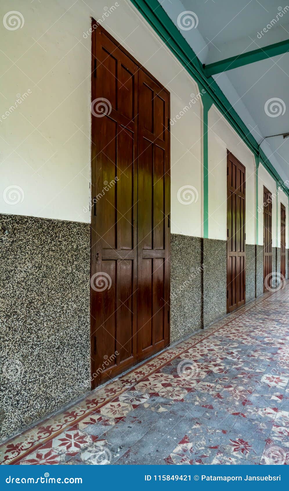 School balcony stock image. Image of corridor, school - 115849421
