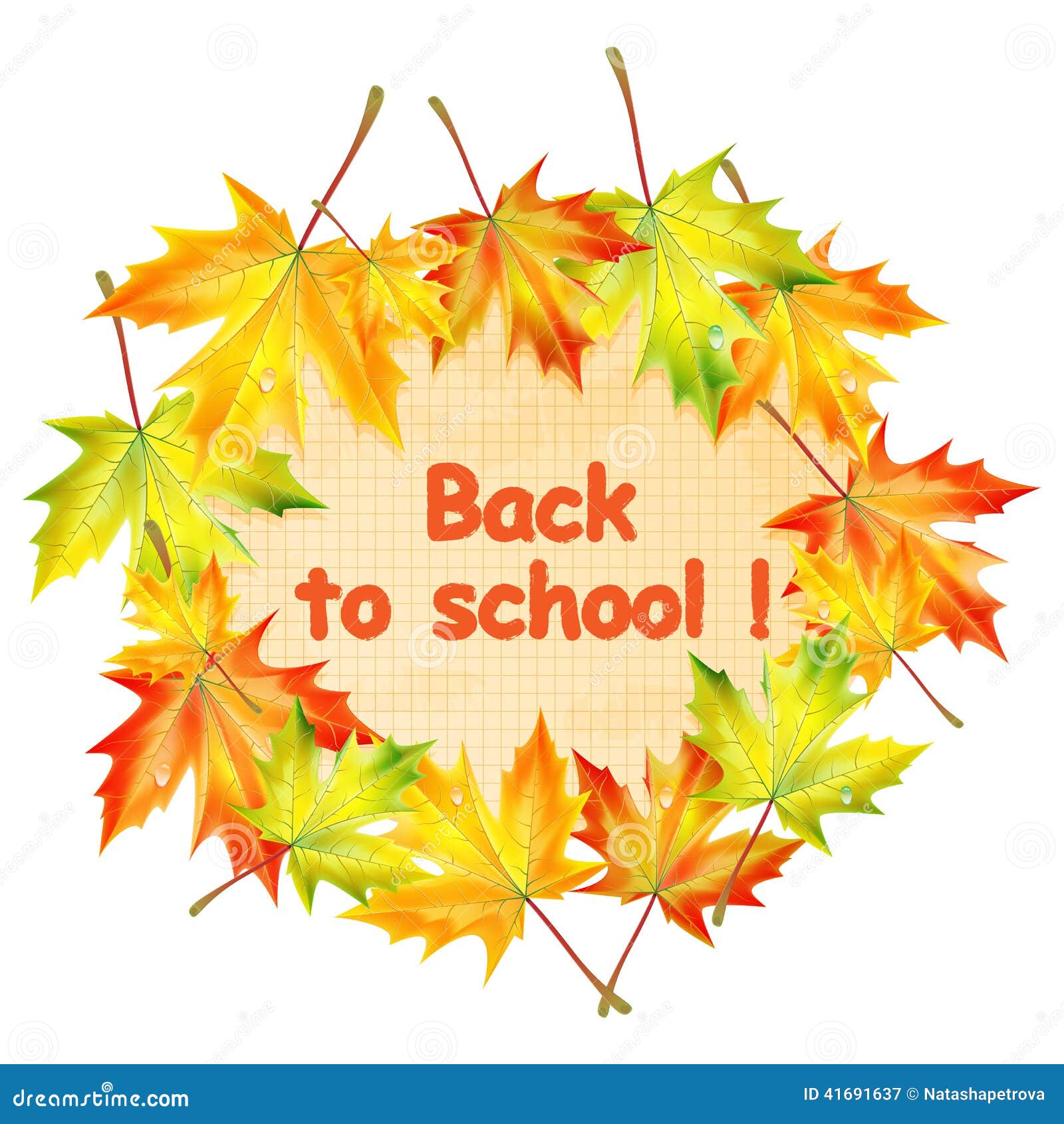 School Banner with Autumn Maple Leaves Stock Vector - Illustration of ...