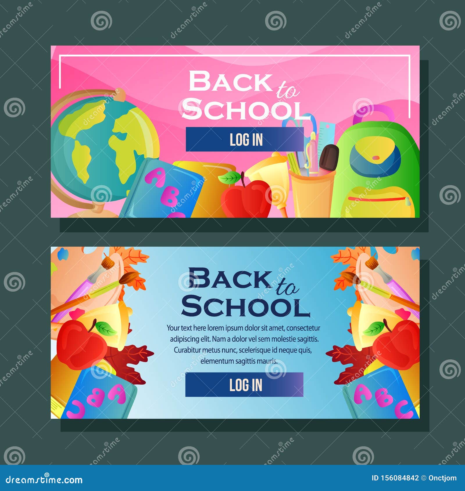 School Banner Horizontal School Stock Stock Vector - Illustration of ...