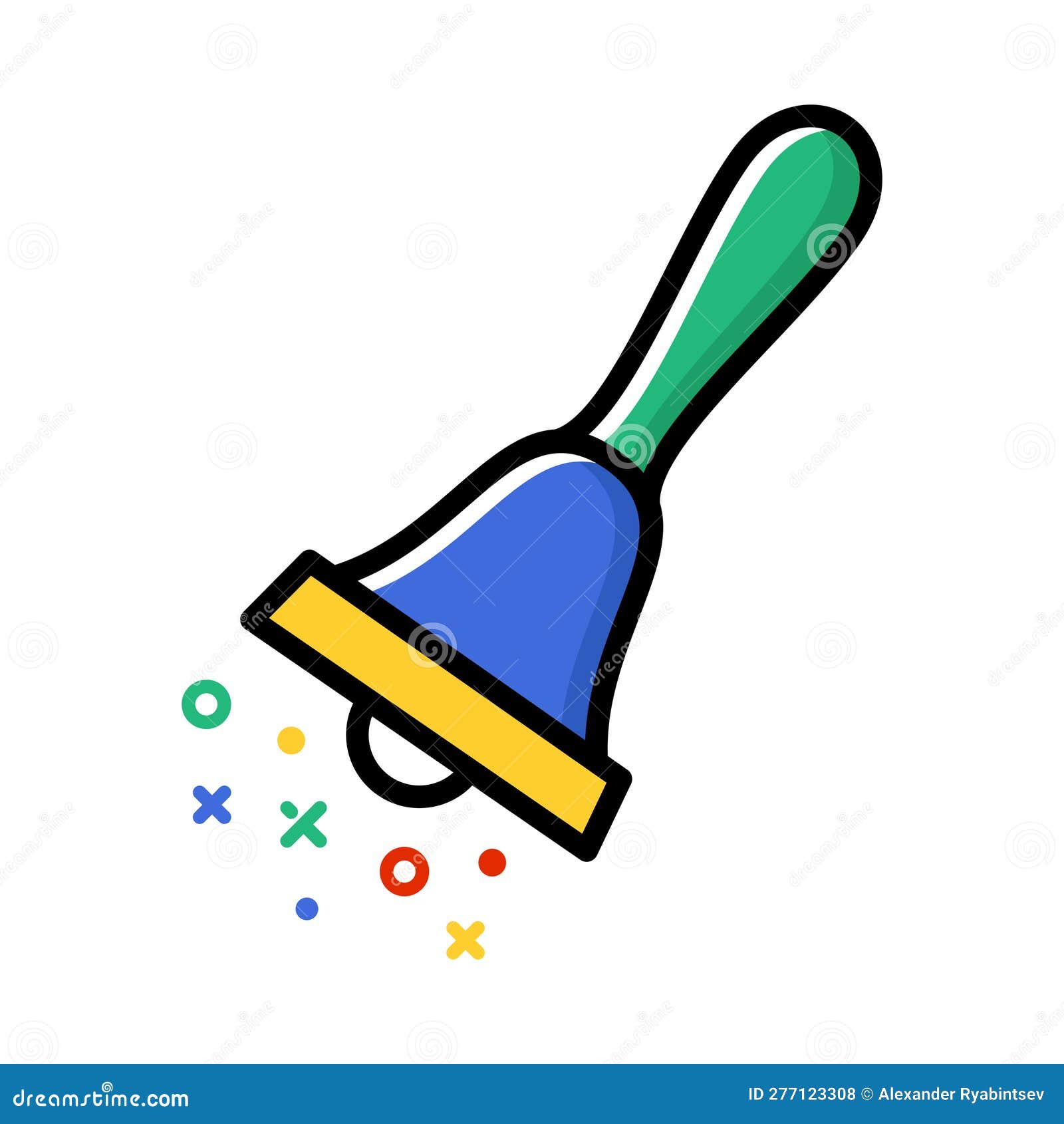 School Bell Colourful Vector Illustration. Back To School Icon. Stock ...