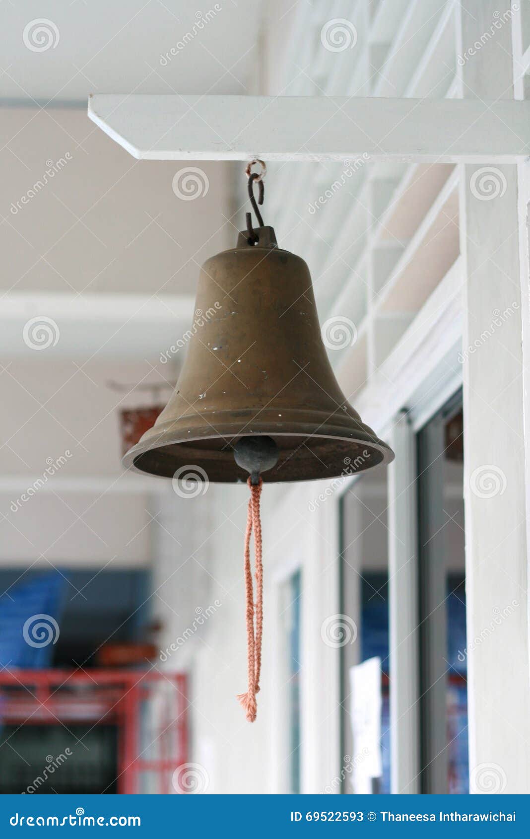 School Bell Hanging in Front of the Classroom Stock Image - Image of ...