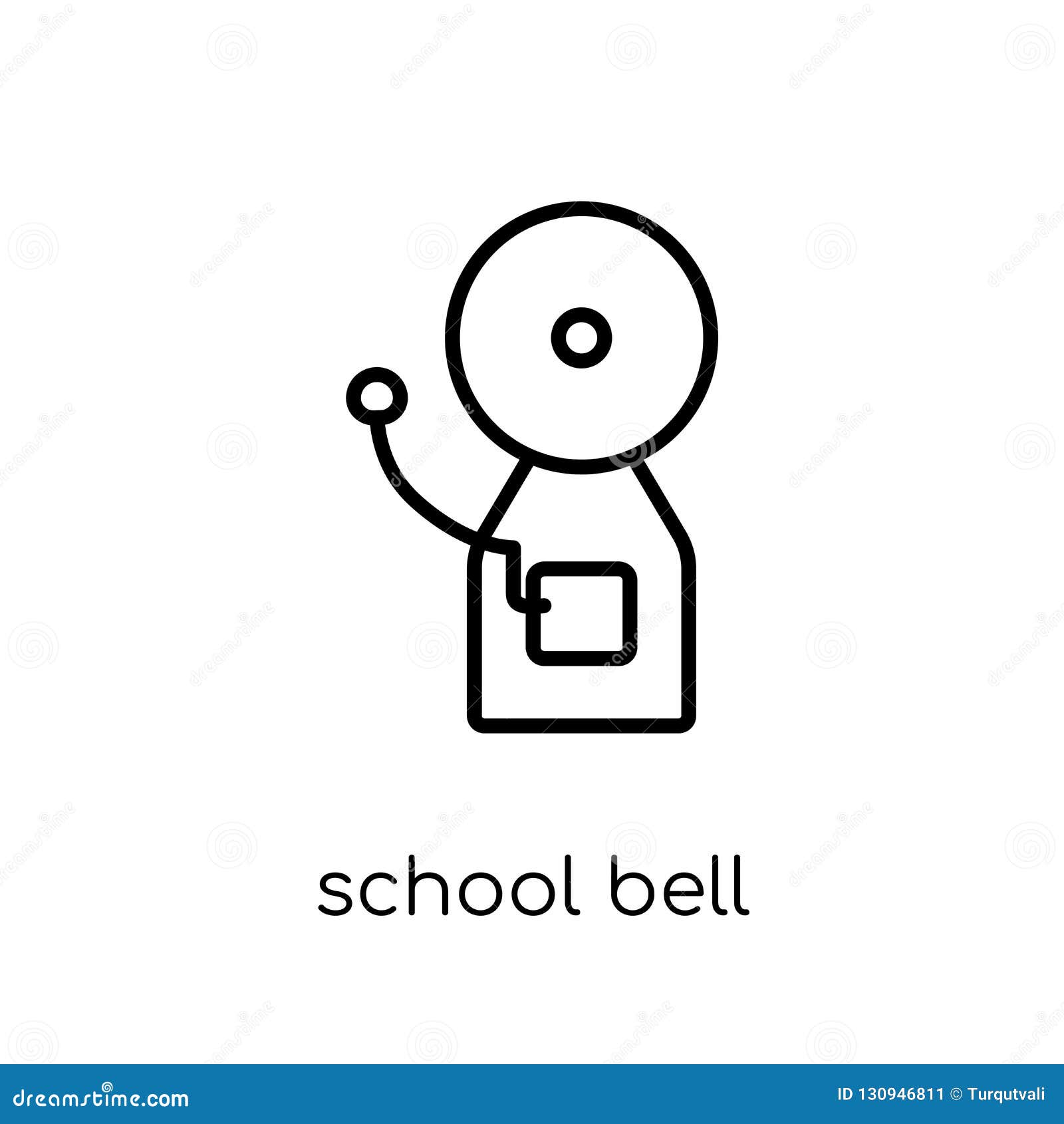 School Bell Icon. Trendy Modern Flat Linear Vector School Bell I Stock ...