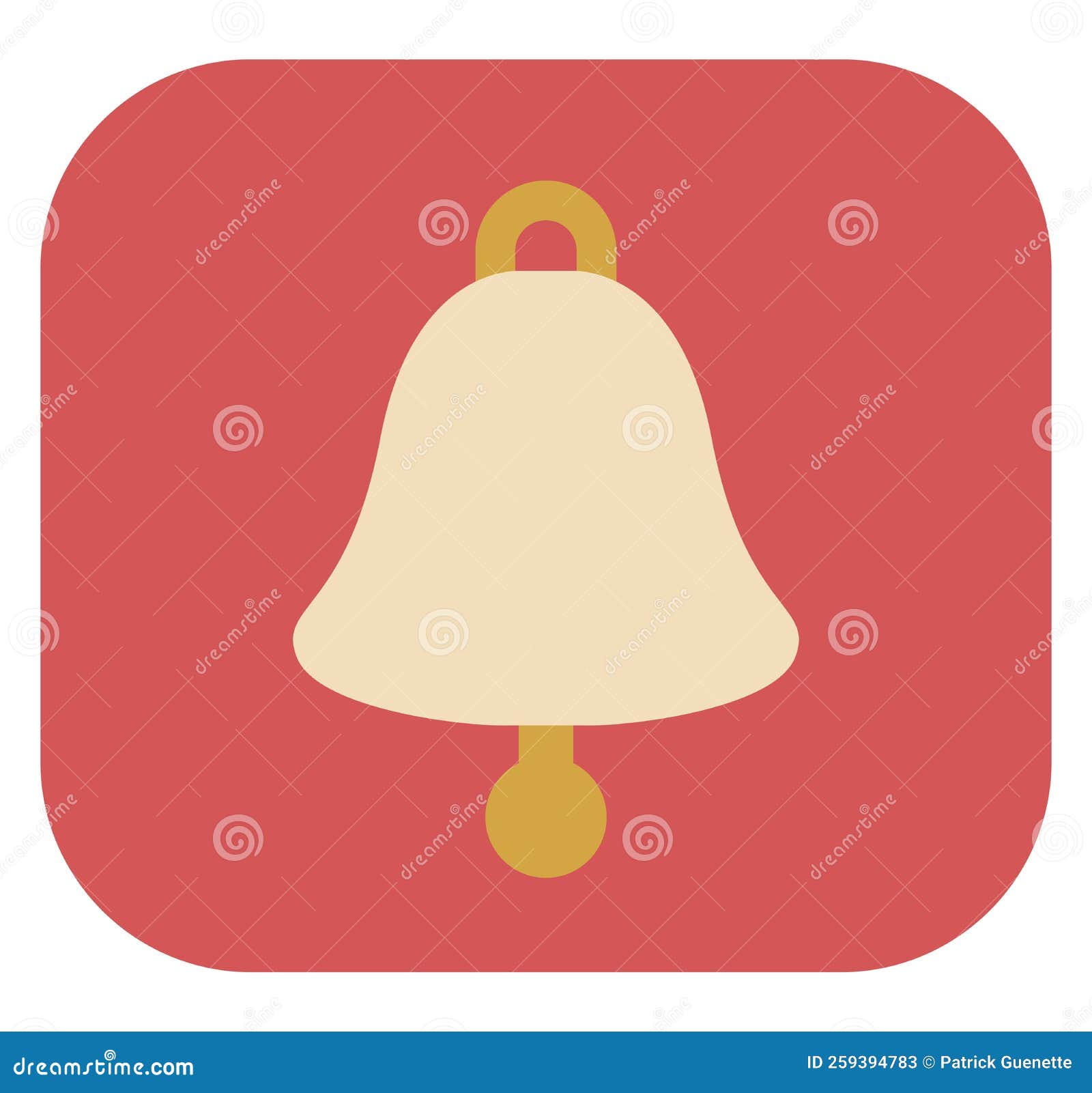 School bell, icon stock vector. Illustration of class - 259394783