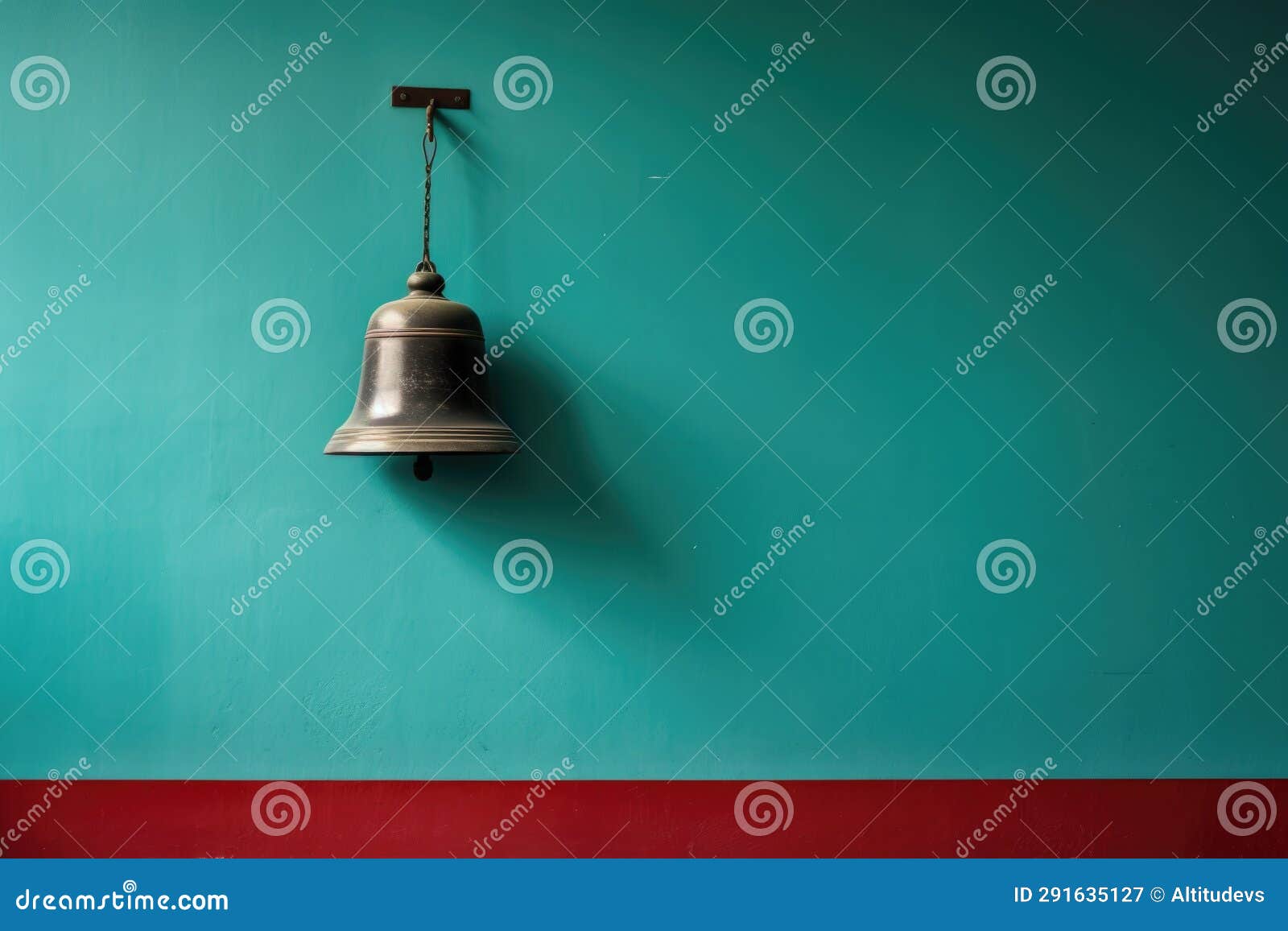 School Bell Mounted on a Clean, Brightly Painted Wall Stock Image ...